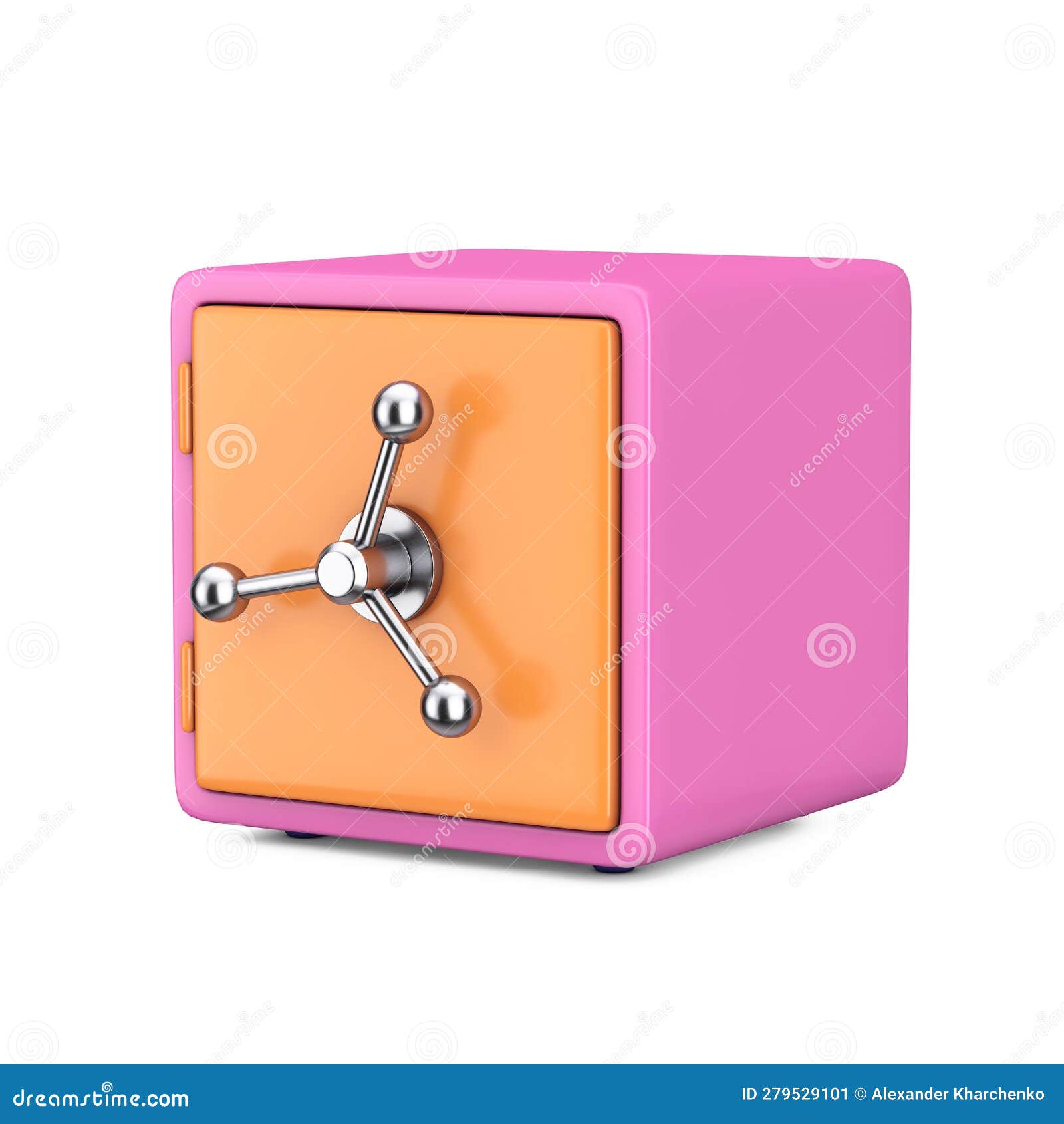 Abstract Cartoon Safe Locker Web Icon Sign. 3d Rendering Stock Image ...
