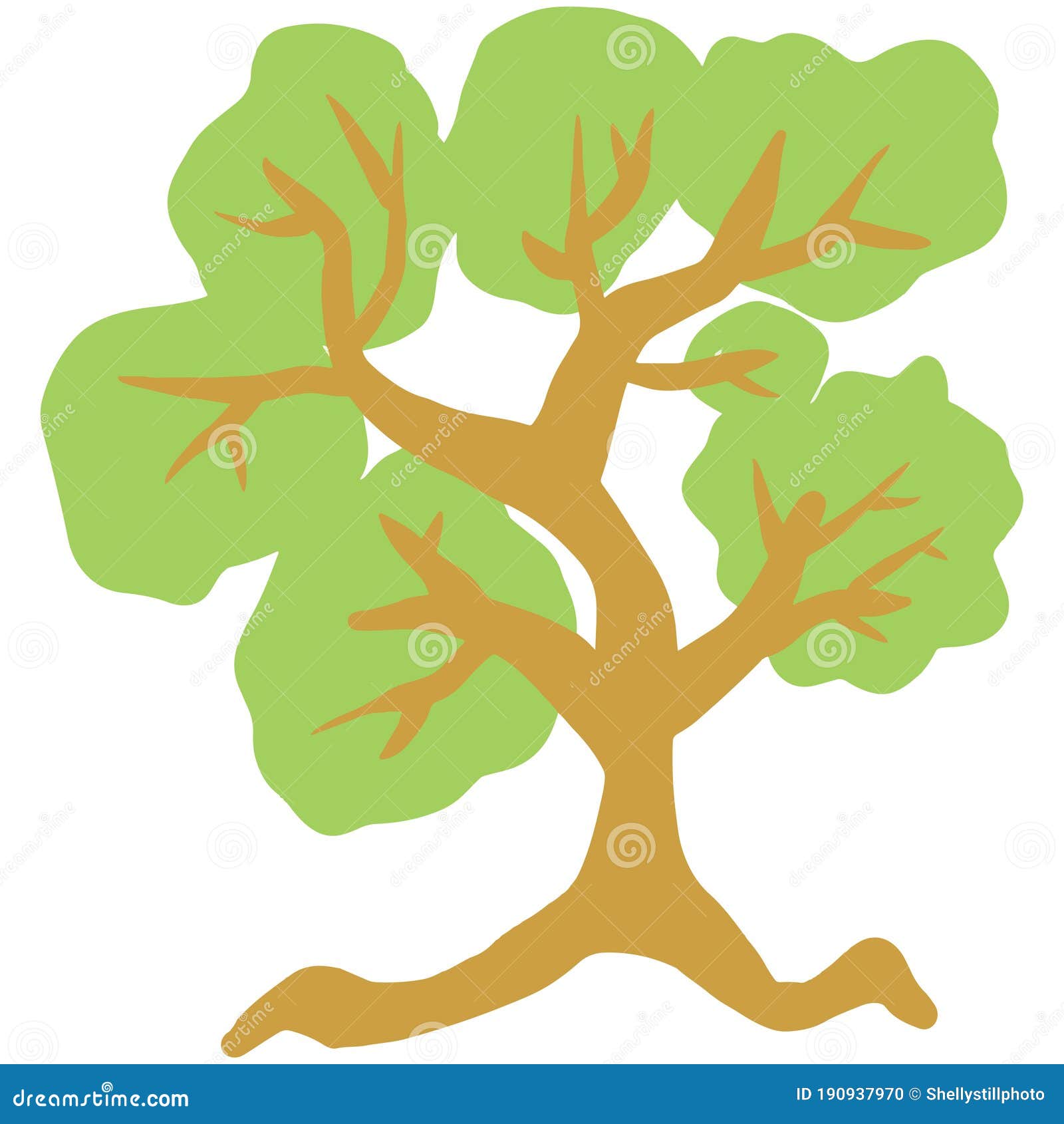 Abstract Cartoon Tree for Forest Illustration Stock Illustration ...
