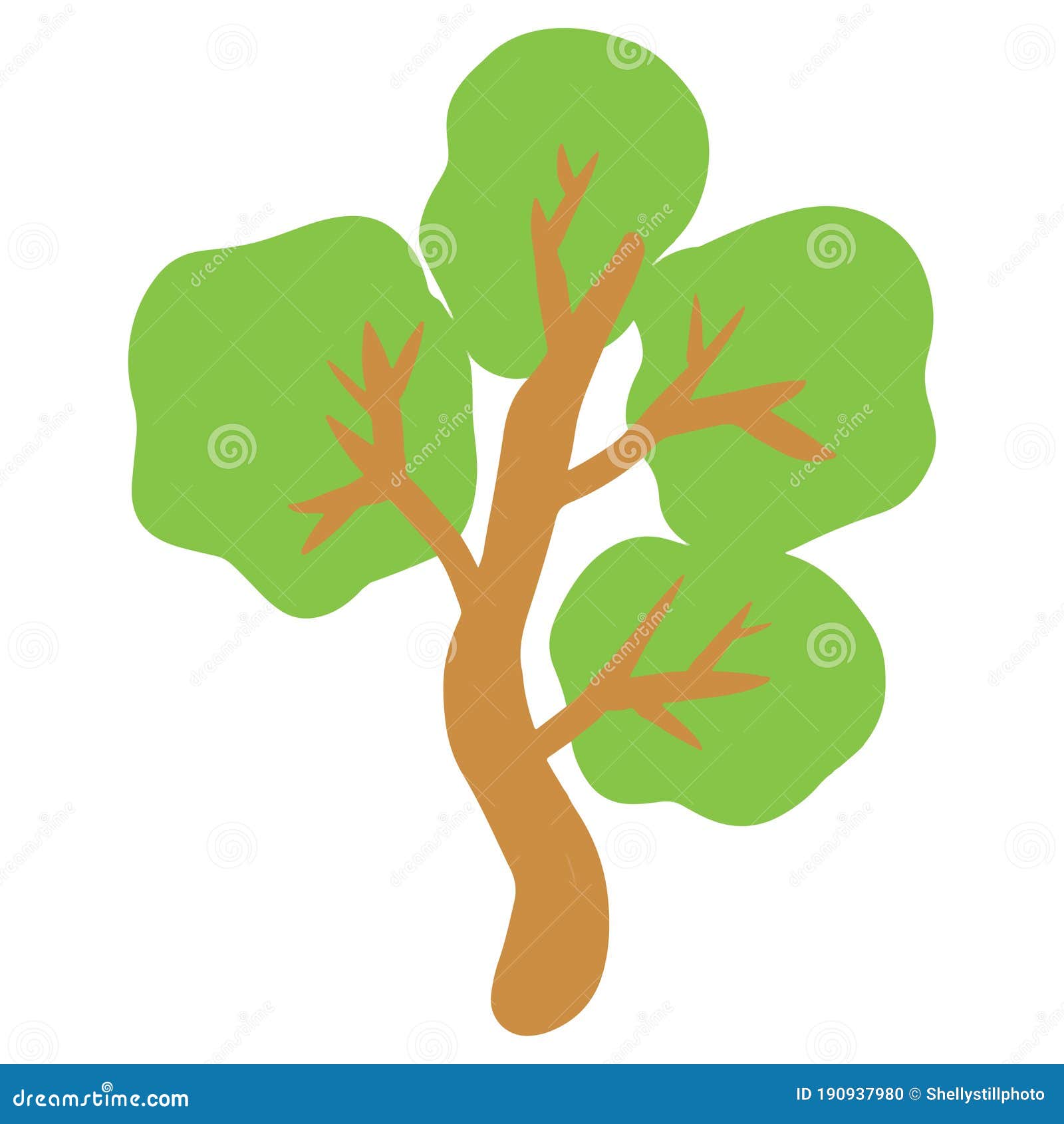 Abstract Cartoon Tree for Forest Illustration Stock Illustration ...