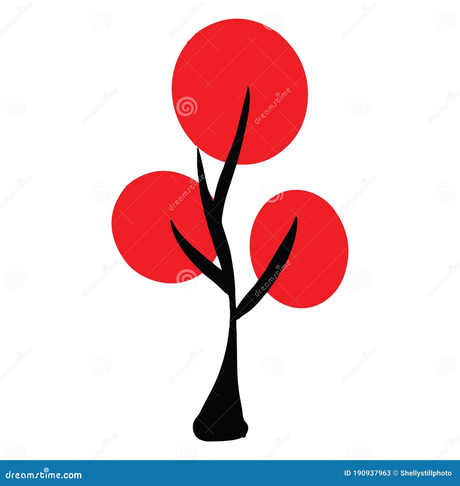 Abstract Cartoon Tree for Forest Illustration Stock Illustration ...