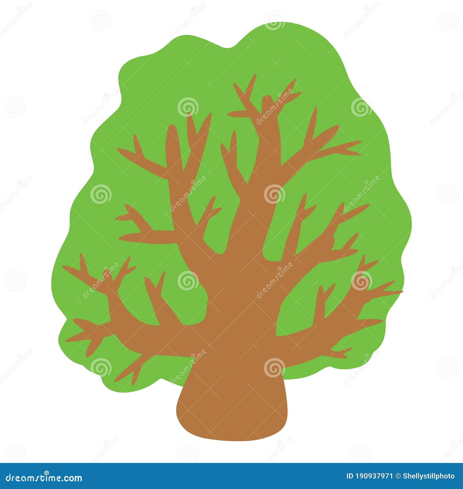 Abstract Cartoon Tree for Forest Illustration Stock Illustration ...
