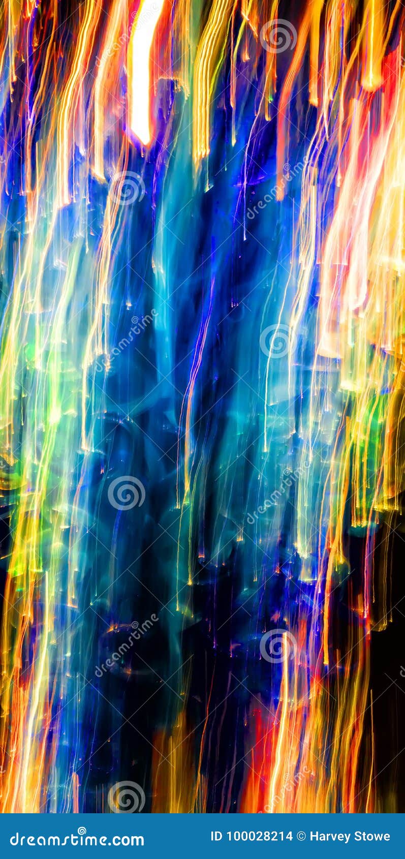 Abstract Cascading Color Lights in Motion. Stock Photo - Image of ...