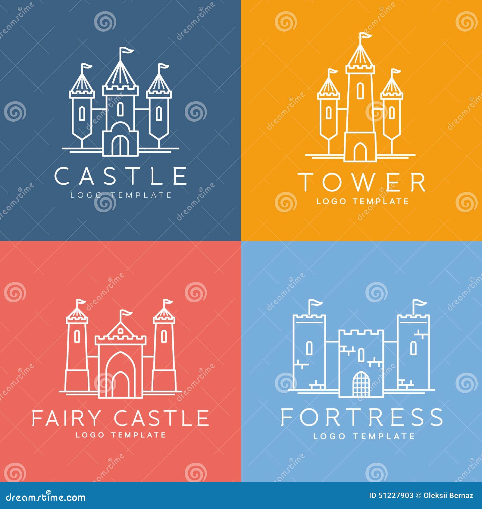 Abstract Castle Line Style Vector Logo Template Stock Vector ...