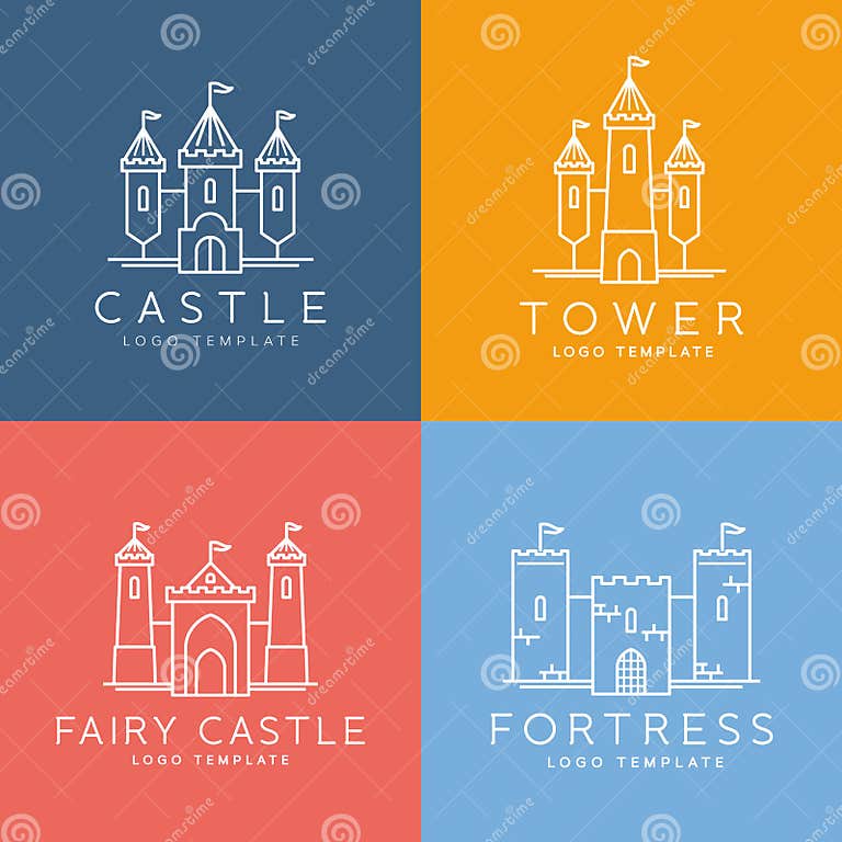 Abstract Castle Line Style Vector Logo Template Stock Vector ...