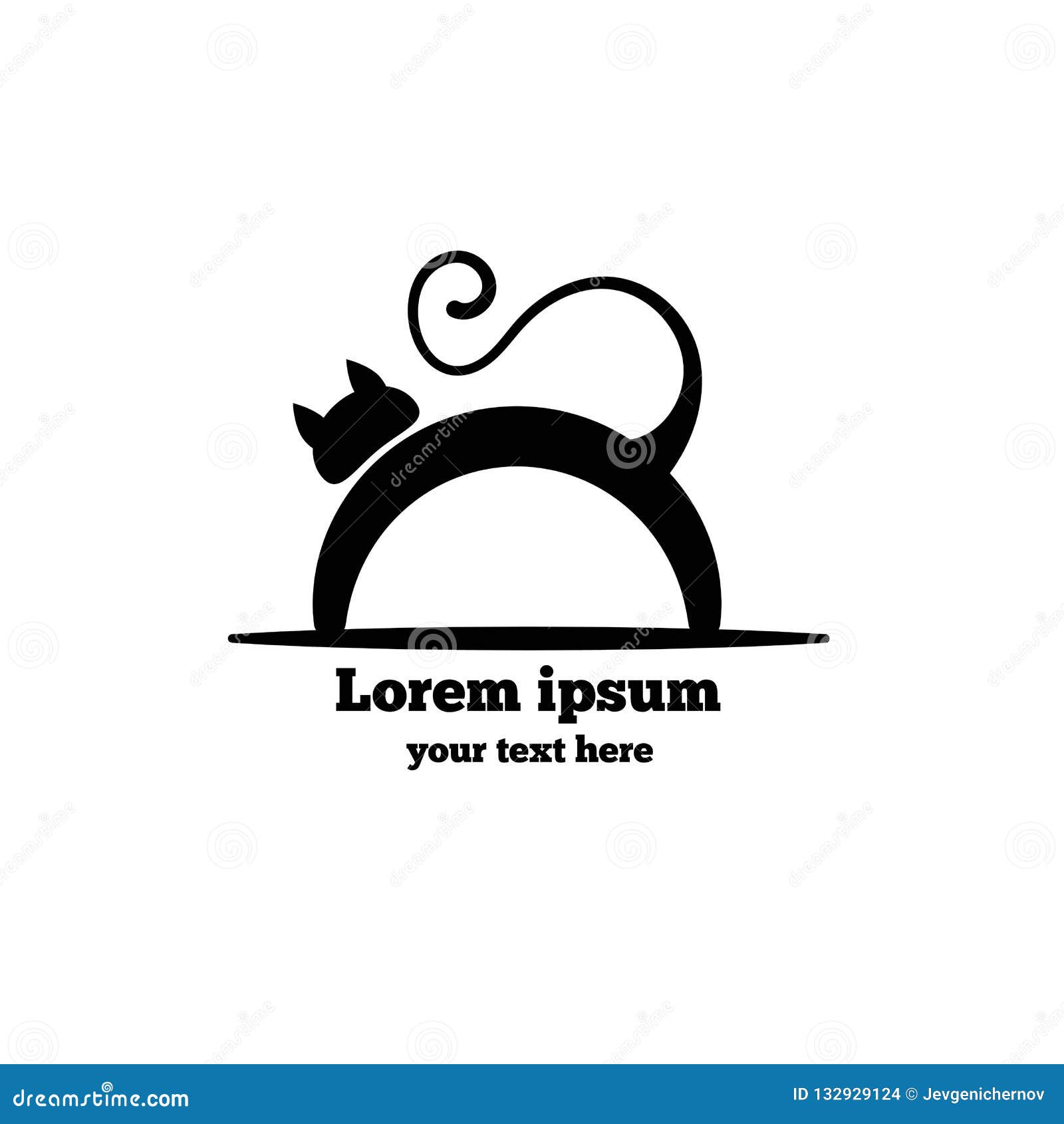 Abstract Cat Logo Template stock vector. Illustration of feline - 132929124