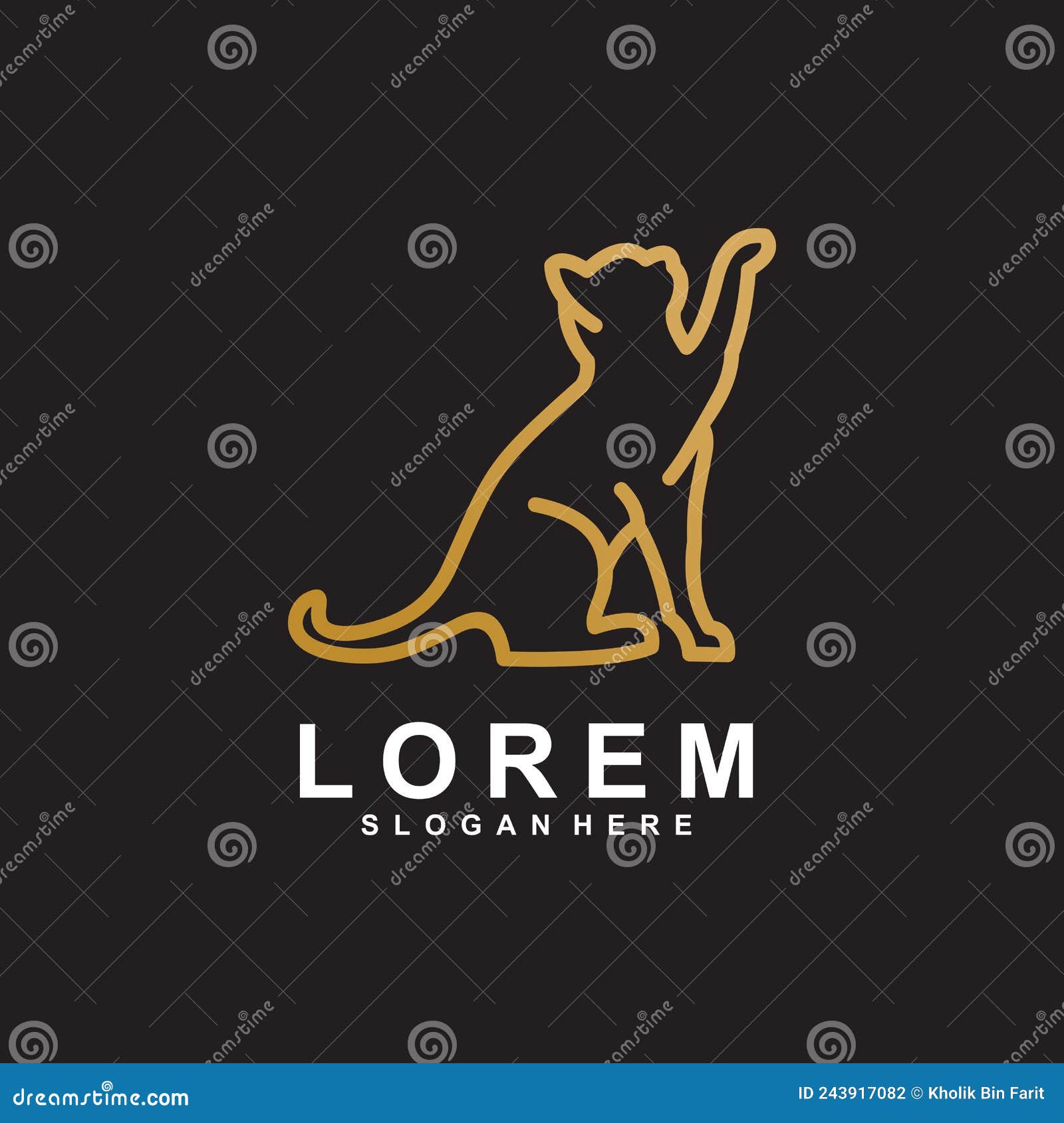 Abstract Cat Logo Vector Design Template Stock Vector - Illustration of ...