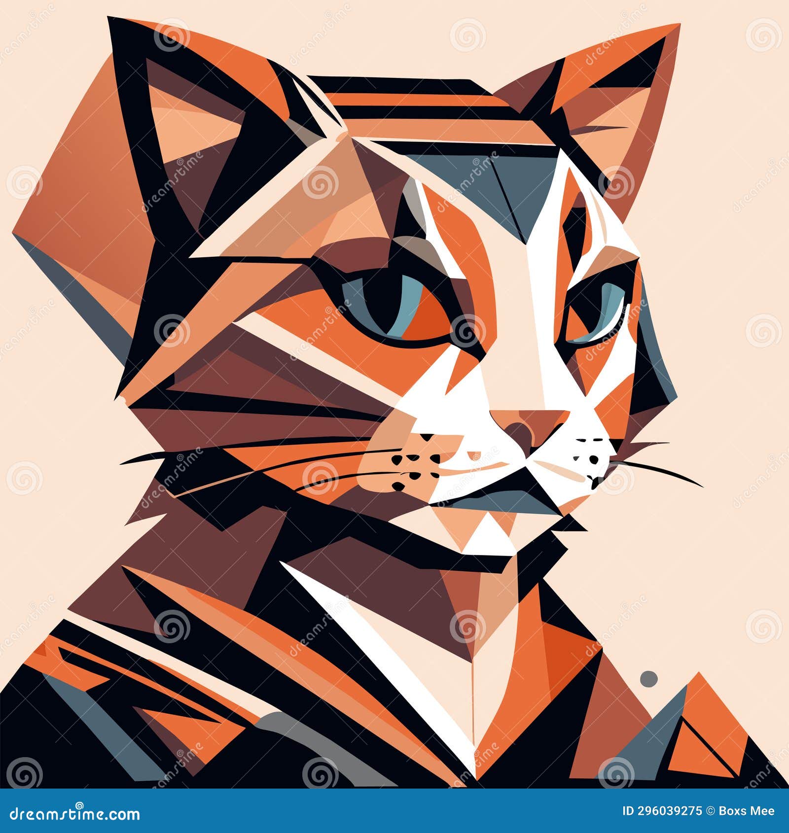 Abstract Cat Portrait Vector Illustration Stock Vector Illustration