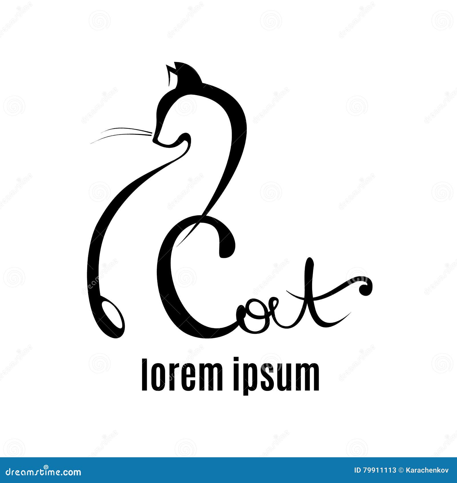 Abstract cat vector logo stock vector. Illustration of logotype - 79911113