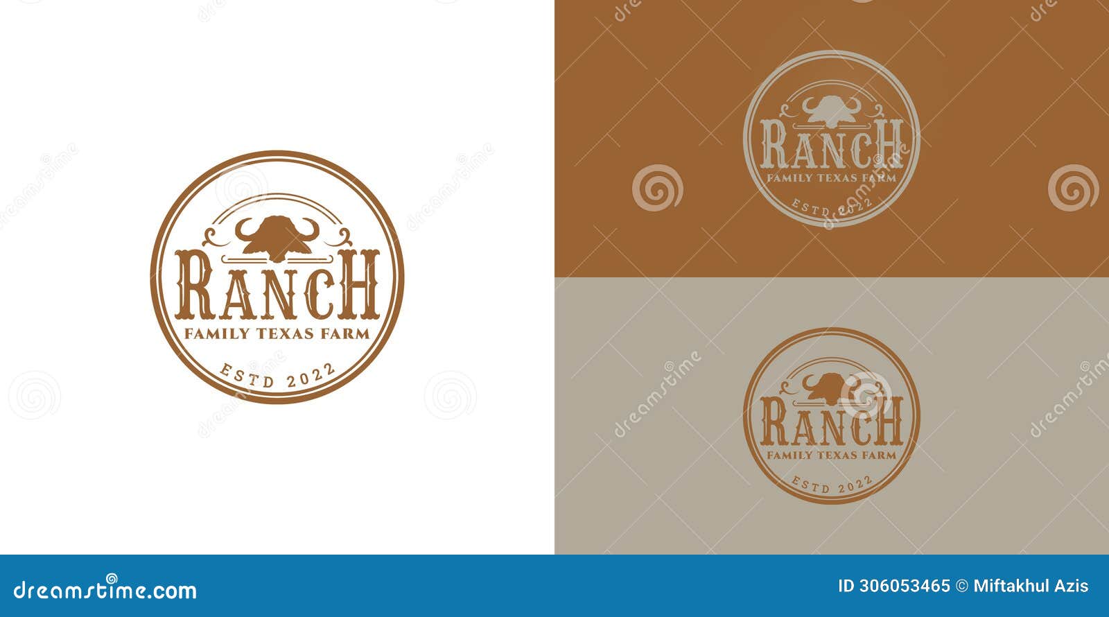 Cattle Ranch Emblem Logo Vector | CartoonDealer.com #330276840
