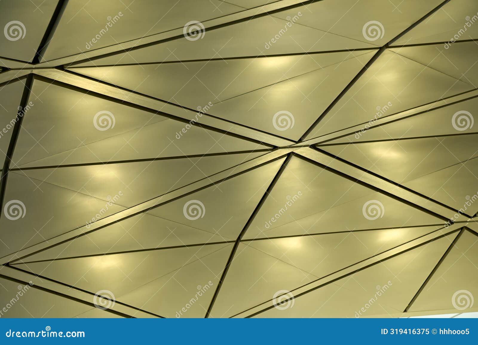 Abstract Ceiling in Office Building, Interior Design. Details of Modern ...