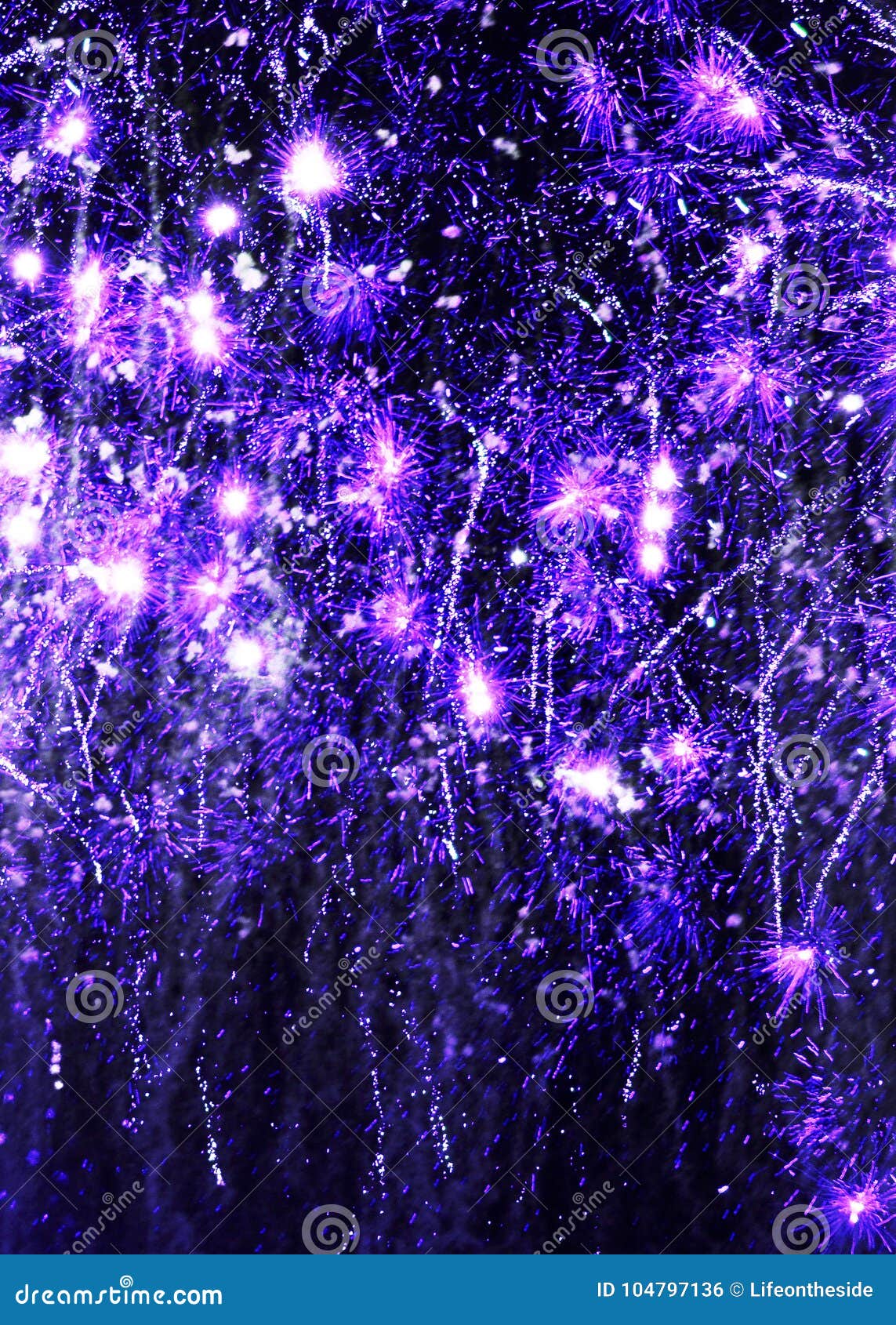 Sparkly Purple Explosion Fireworks Celebration Concept Background Stock ...