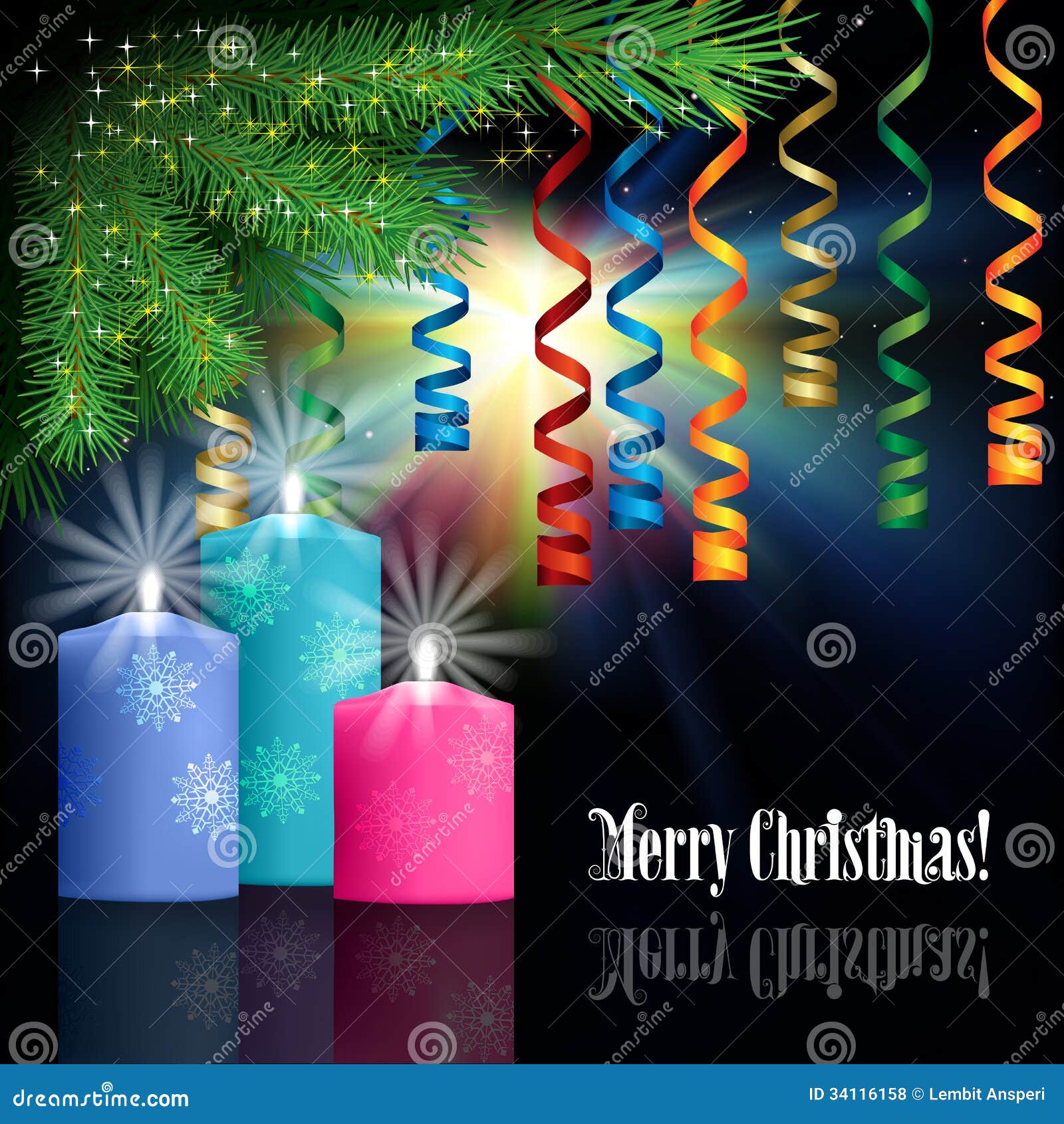 Abstract Celebration Greeting with Christmas Decor Stock Vector ...