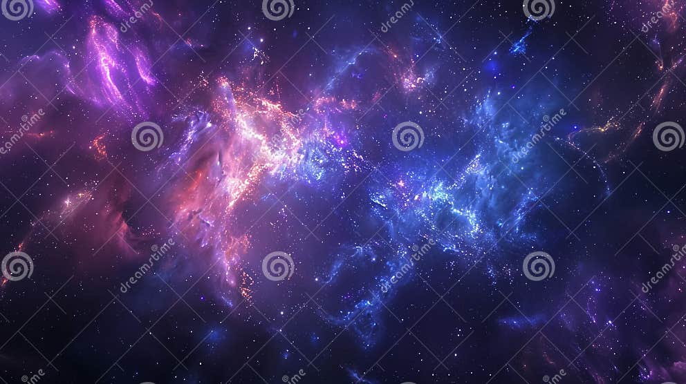 Abstract Celestial Background with Cosmic Elements and Celestial Bodies ...