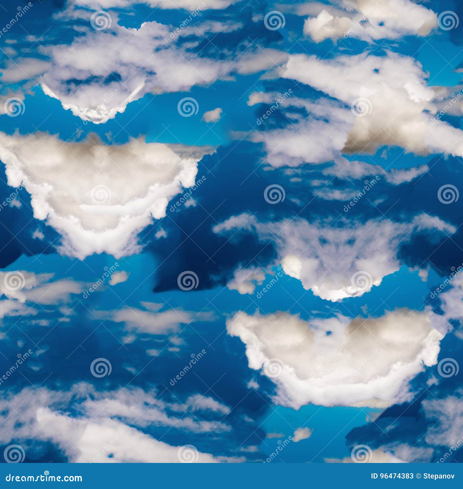 Abstract Celestial Blue Seamless Pattern. Skiey Background. Stock Image ...