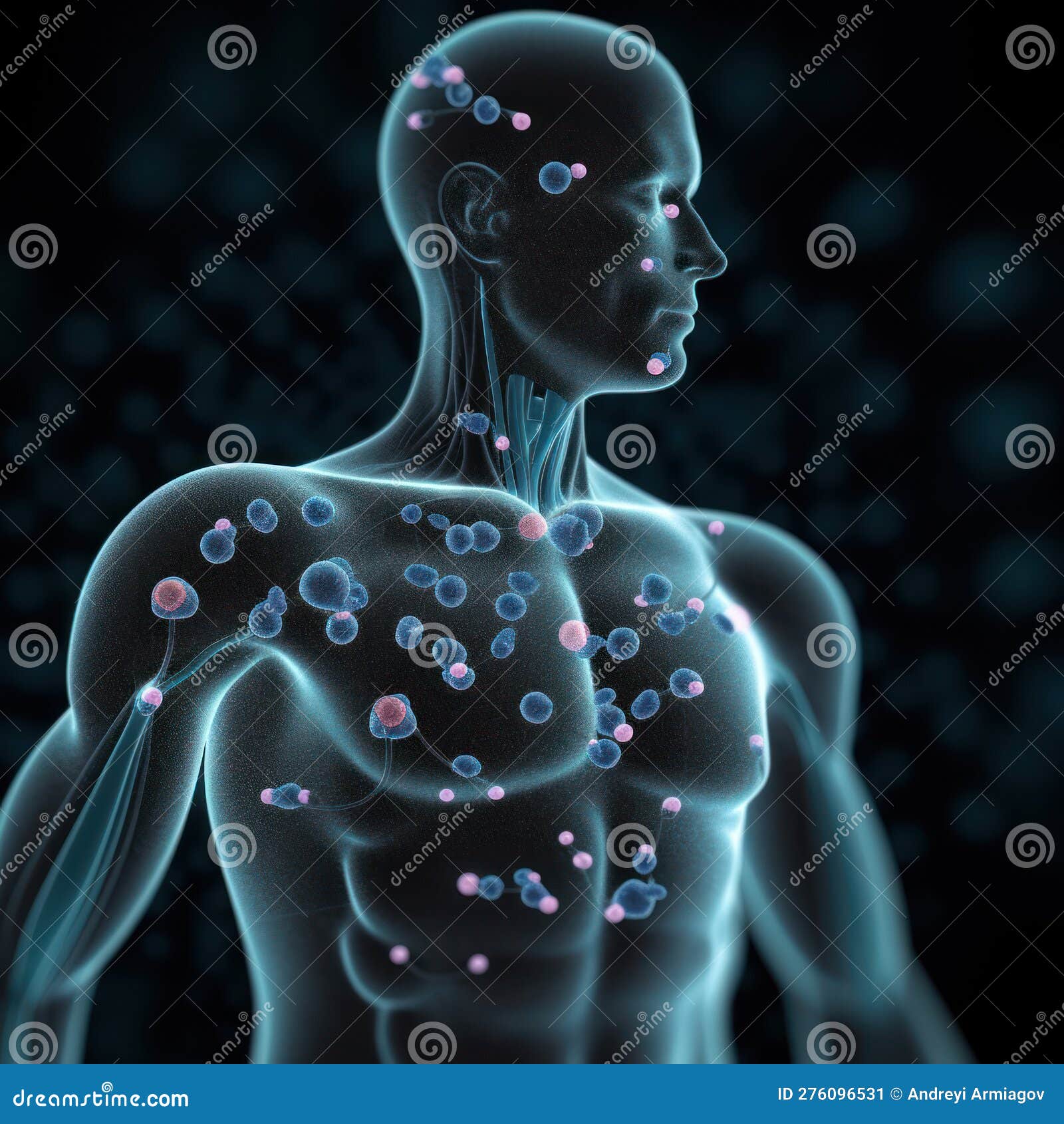 Abstract Cell Health Science Illustration. Generative AI. Stock ...
