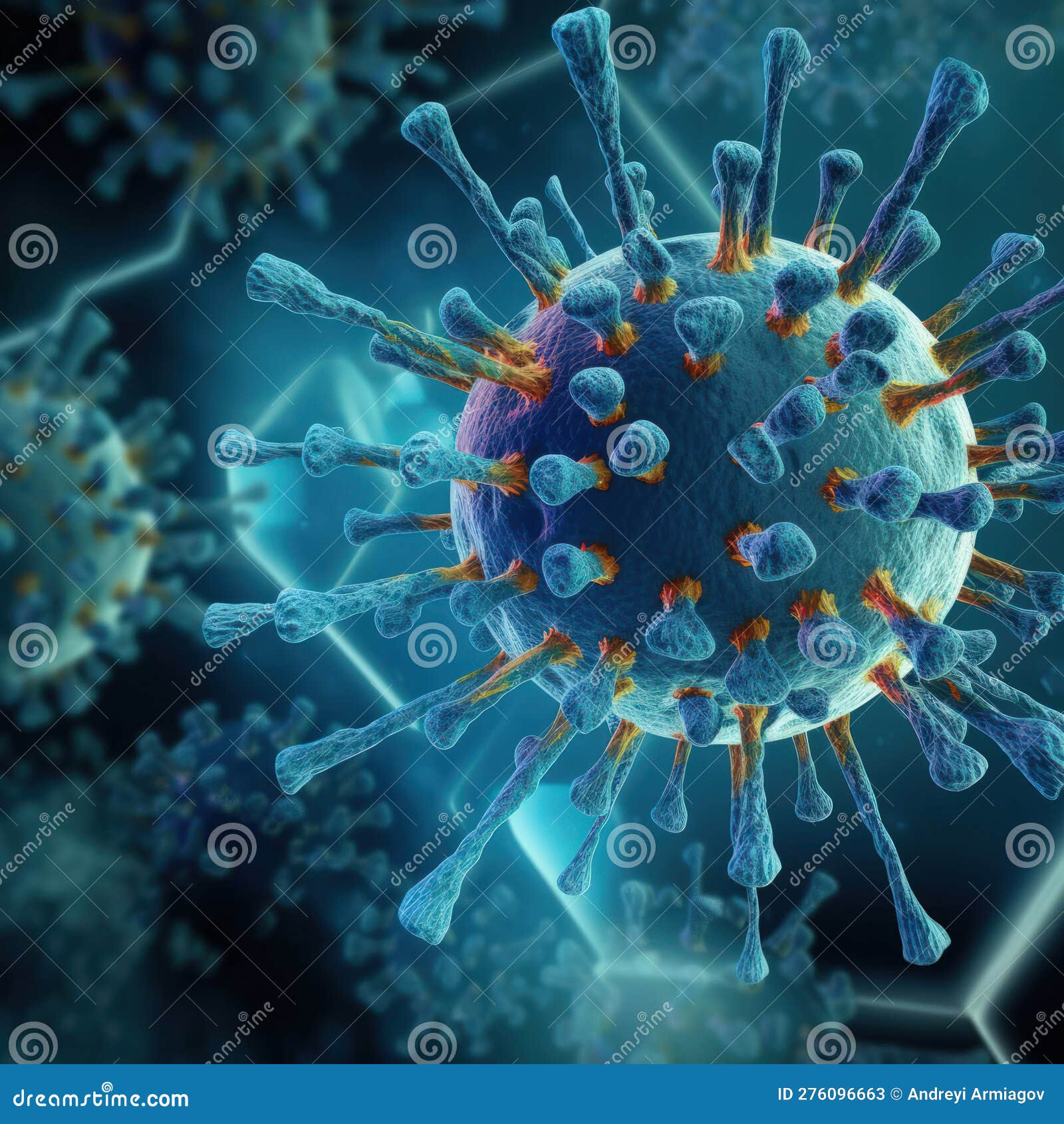 Abstract Cell Health Science Illustration. Virus Abstract Background in ...