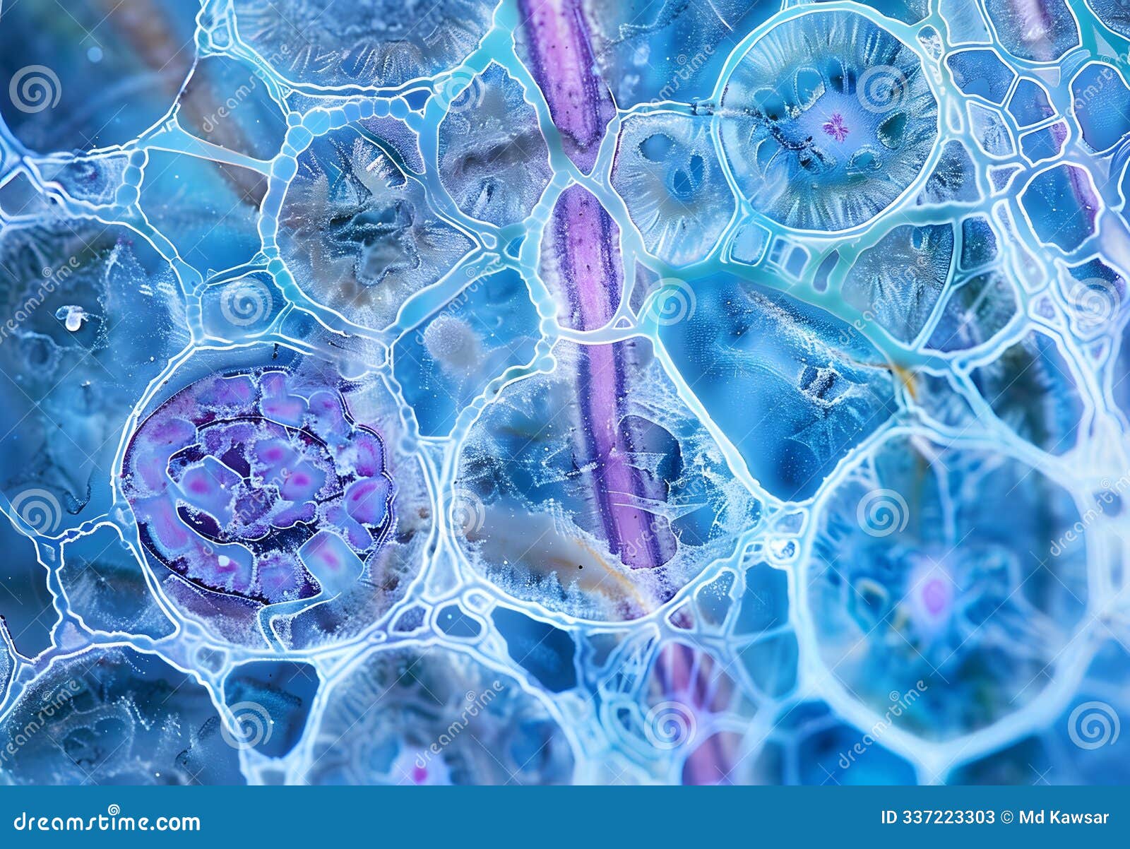 Abstract Cell Structure Microscopic View Stock Illustration ...