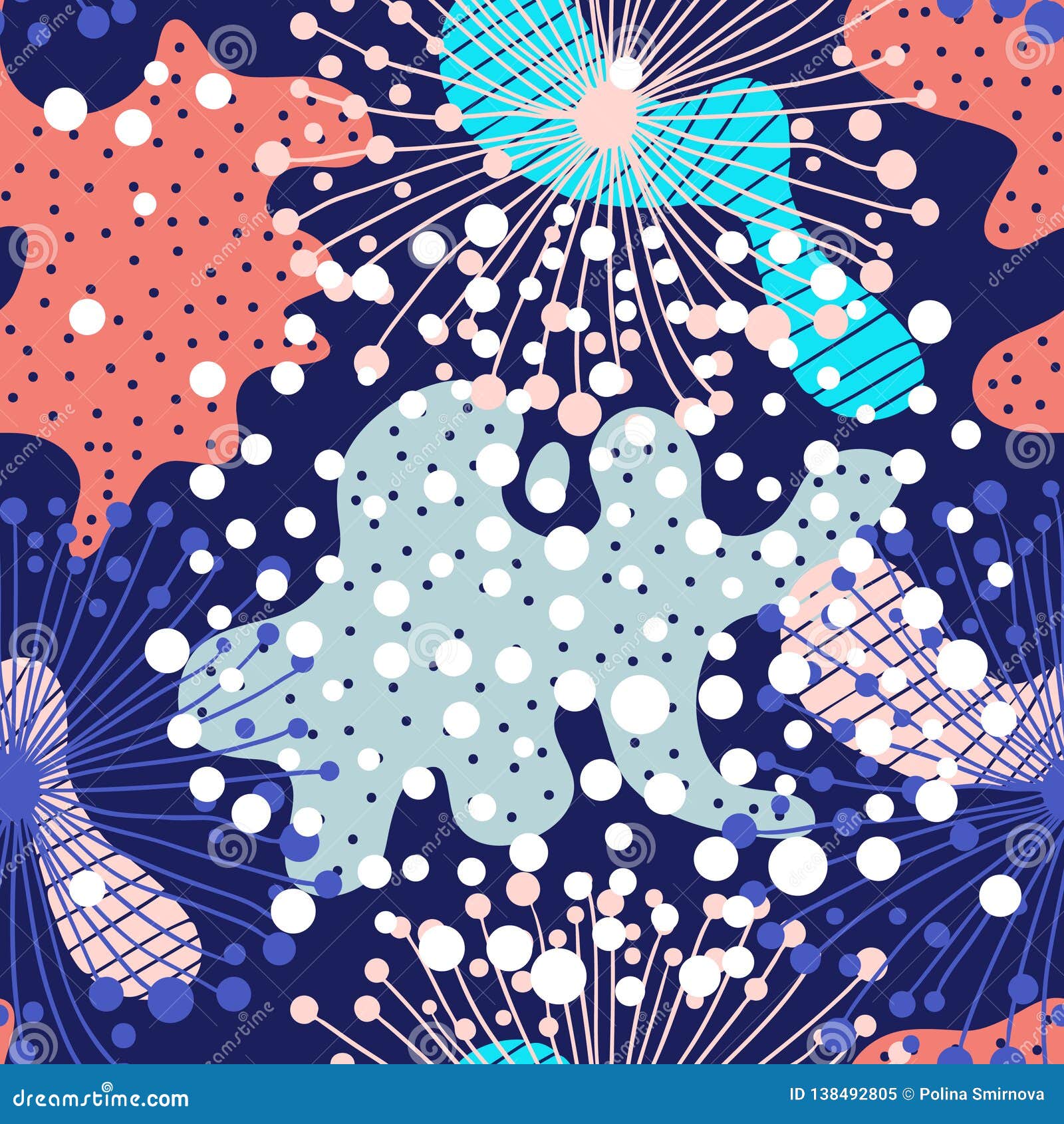 Abstract Cell Structure Seamless Pattern Stock Vector - Illustration of ...