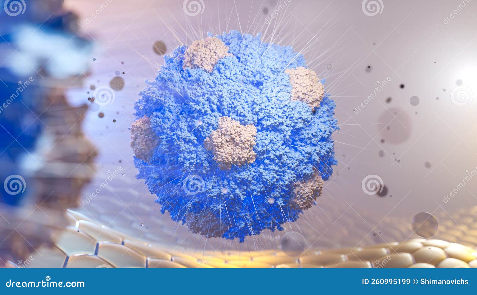 Abstract Cells Microscope View, Molecular and Atomic Structures, 3d ...