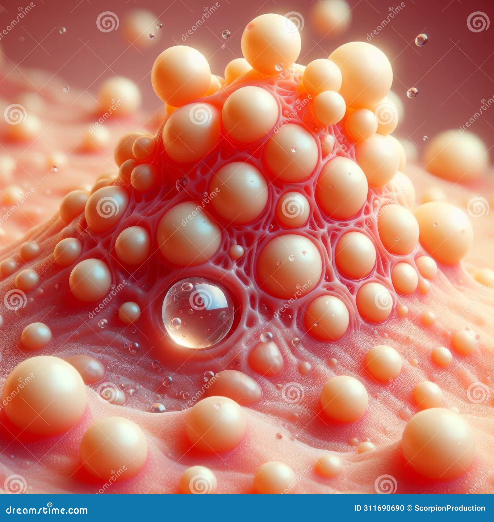 Abstract Cells Microscopic View Render Stock Photo - Image of droplets ...