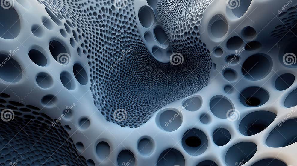 Abstract Cellular Structure with Intricate Patterns and Varying Hole ...