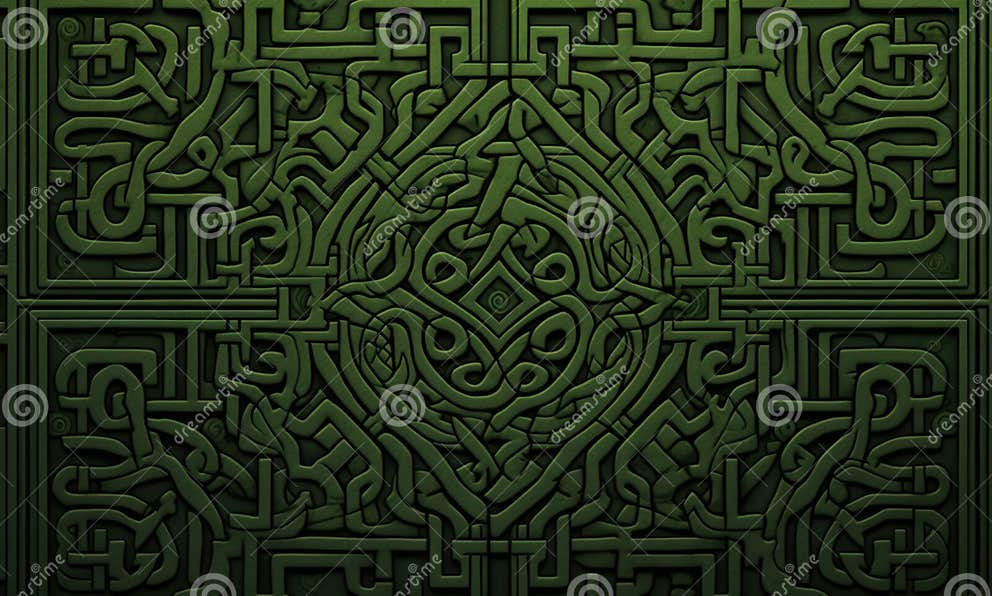 Abstract Celtic Patterns Creating the Impression of a Green Labyrinth ...