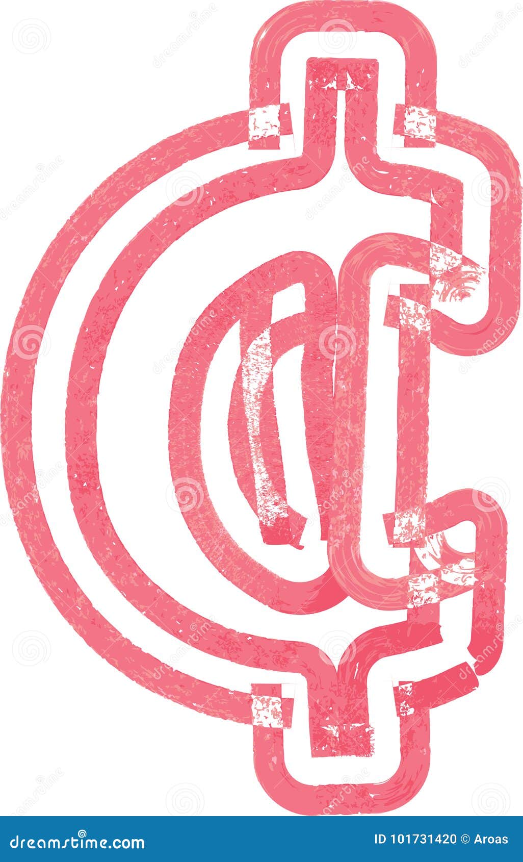 Abstract Cent Symbol Made with Red Marker Stock Vector - Illustration ...