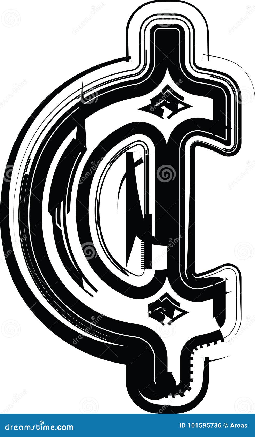 Abstract Cent Symbol stock vector. Illustration of bill - 101595736