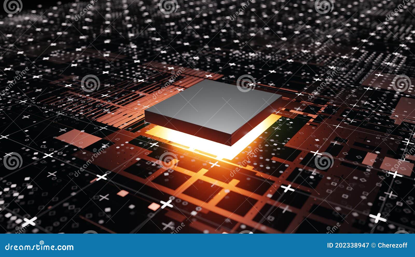 Abstract Central Computer Processors Concept Stock Illustration ...