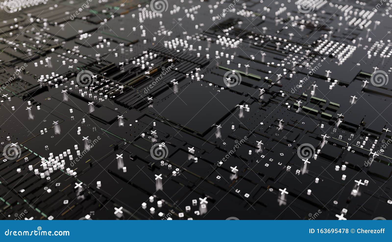 Abstract Central Computer Processors Concept. 3D Illustration Stock ...