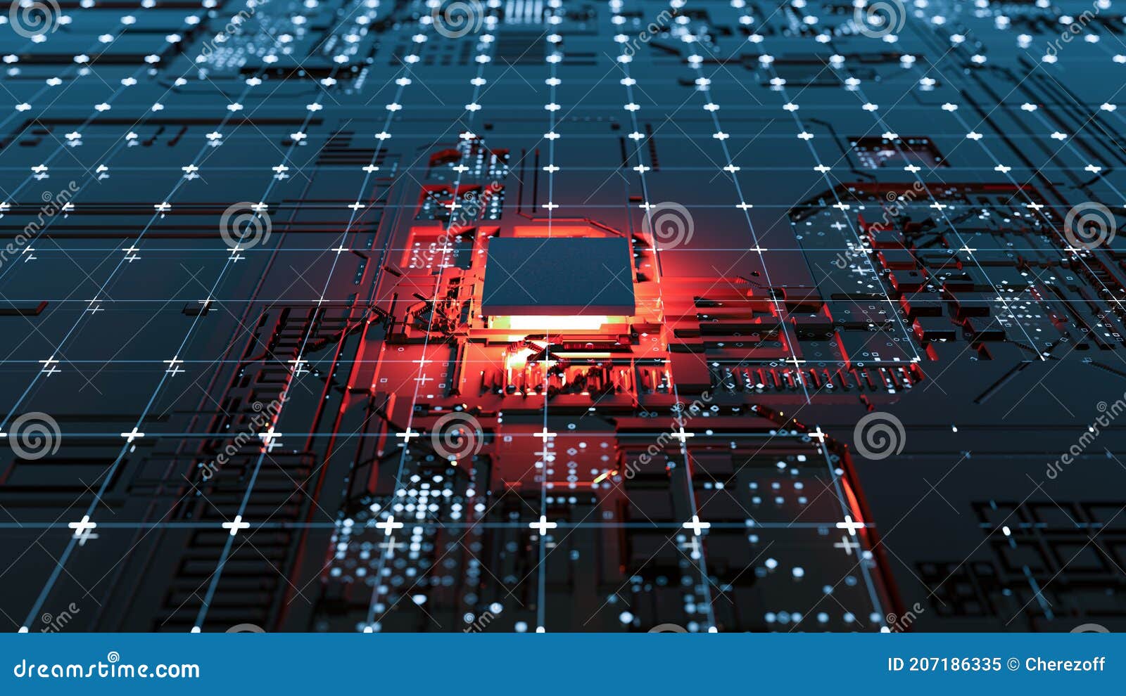 Abstract Central Computer Processors Concept. 3D Illustration Stock ...