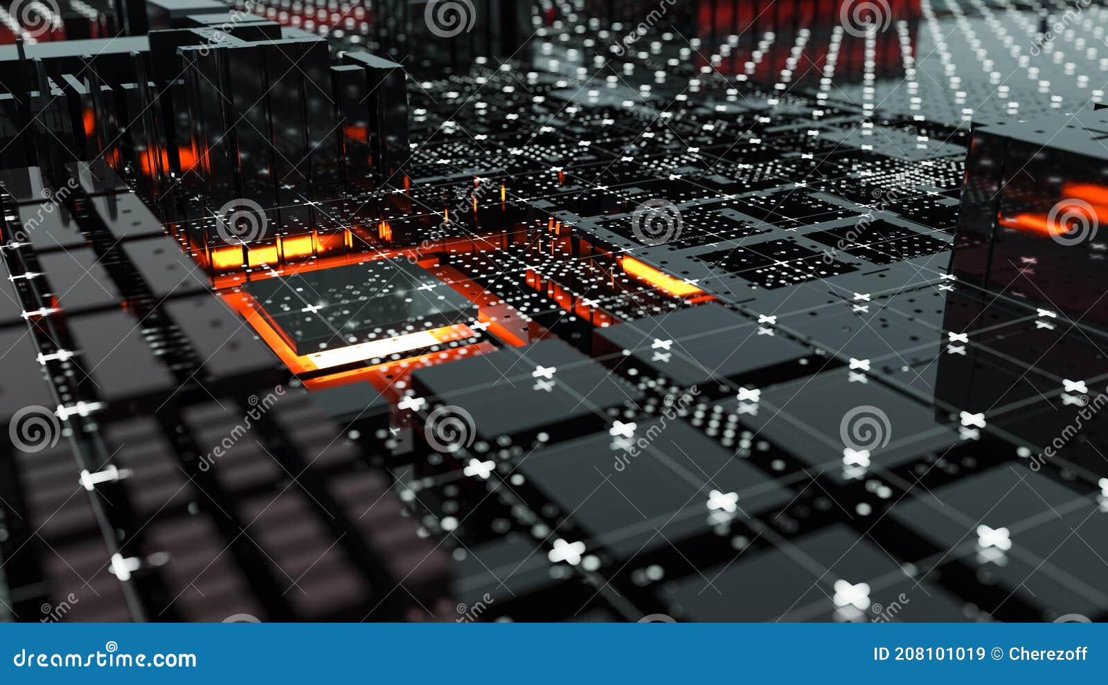 Abstract Central Computer Processors Concept. 3D Illustration Stock ...