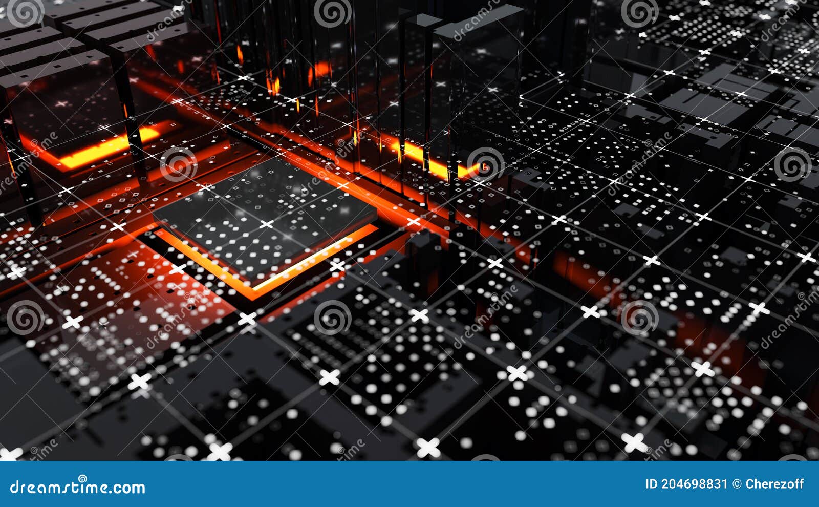 Abstract Central Computer Processors Concept. 3D Illustration Stock ...