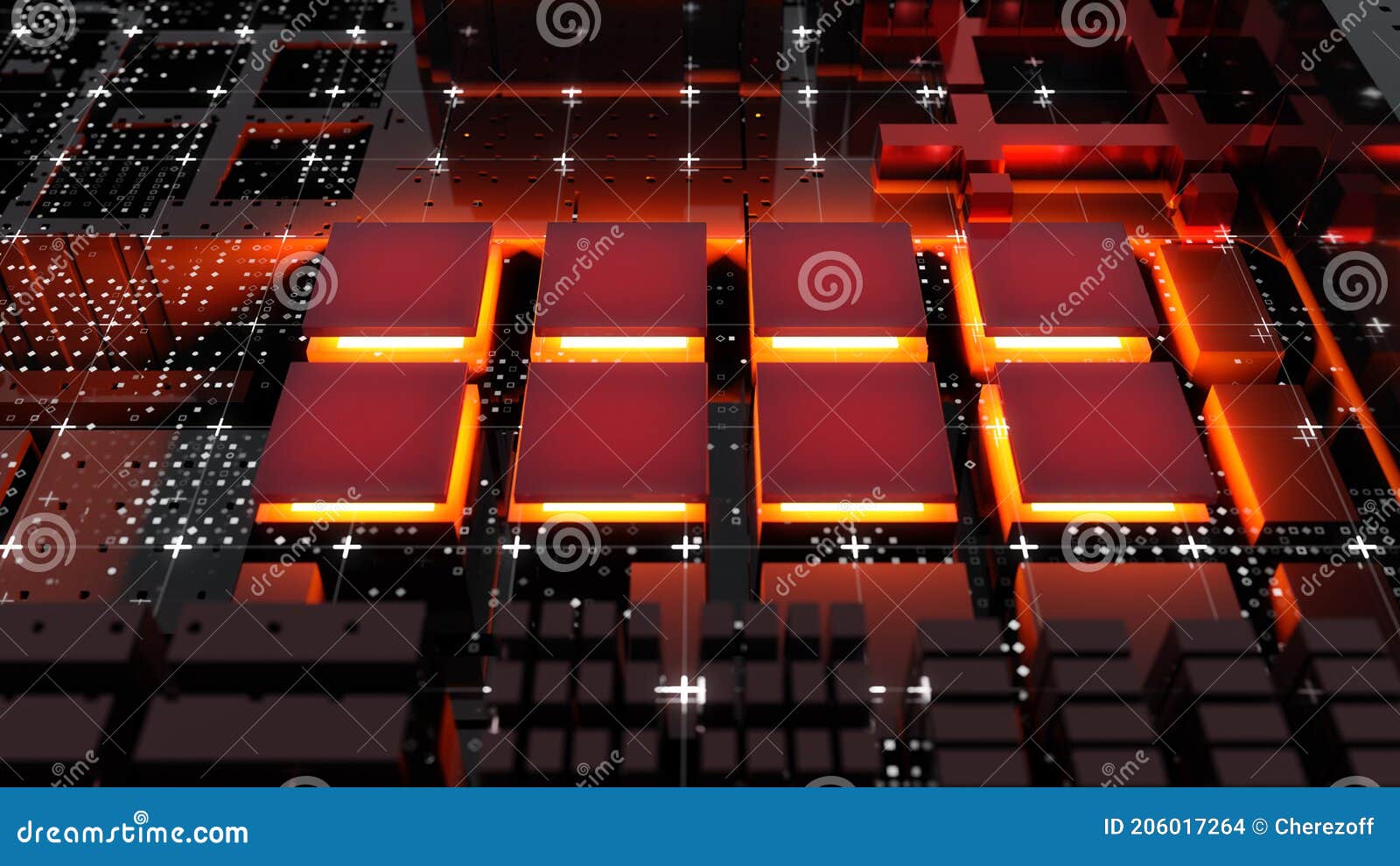 Abstract Central Computer Processors Concept. 3D Illustration Stock ...