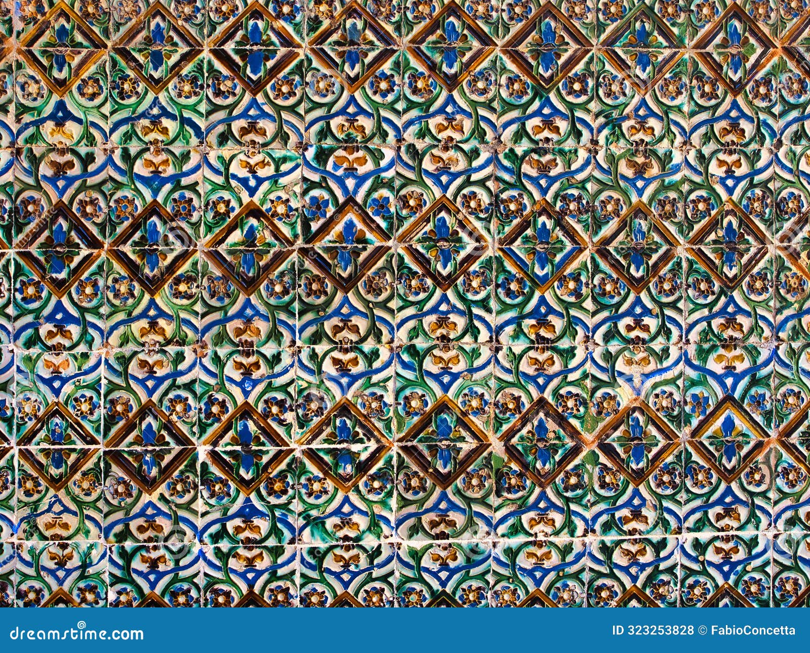 Abstract Ceramic Arabesque Texture Pattern Background in Arabic Islamic ...
