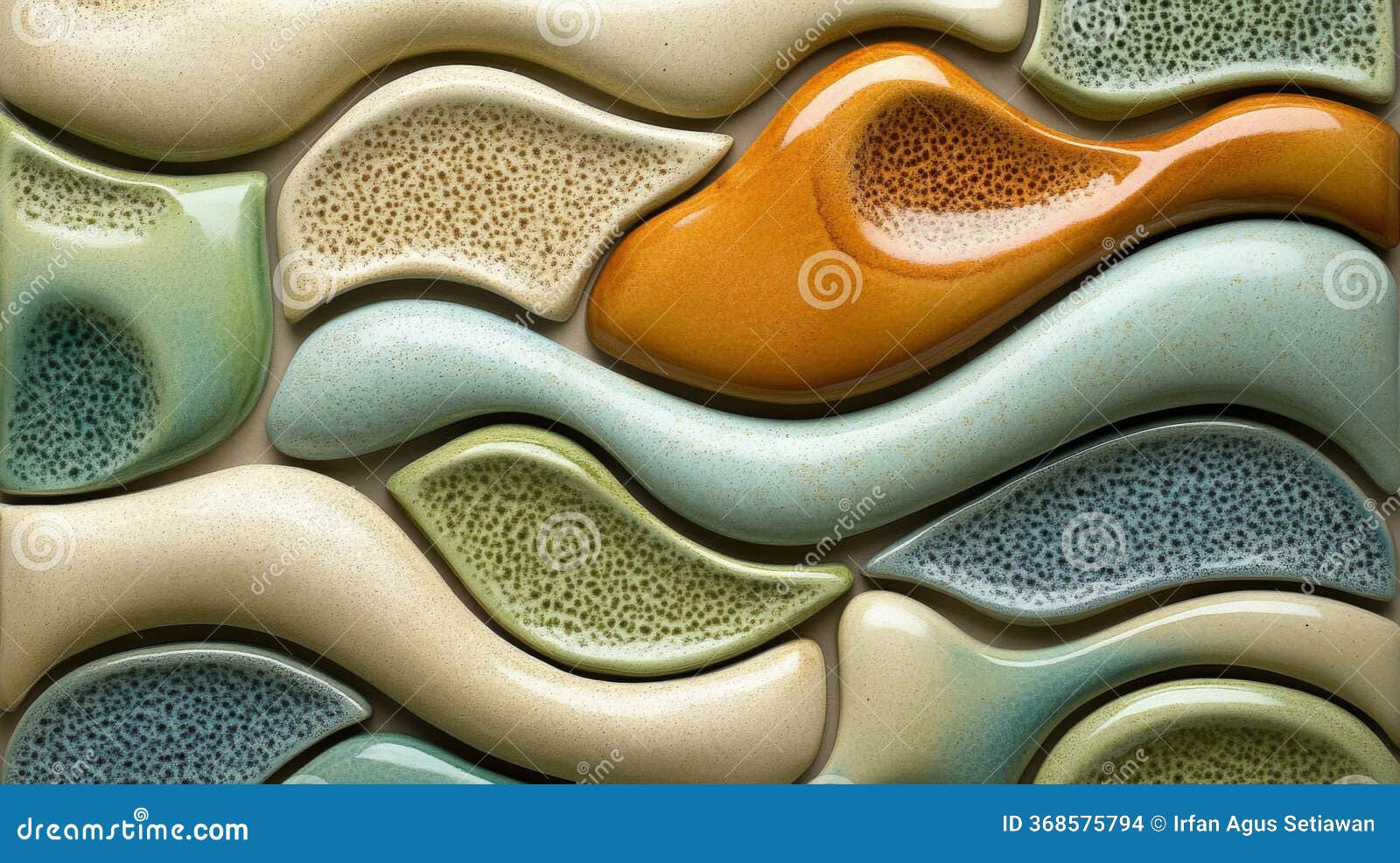 Abstract Ceramic Texture: 3d Renders With Irregular Forms And Mosaic ...