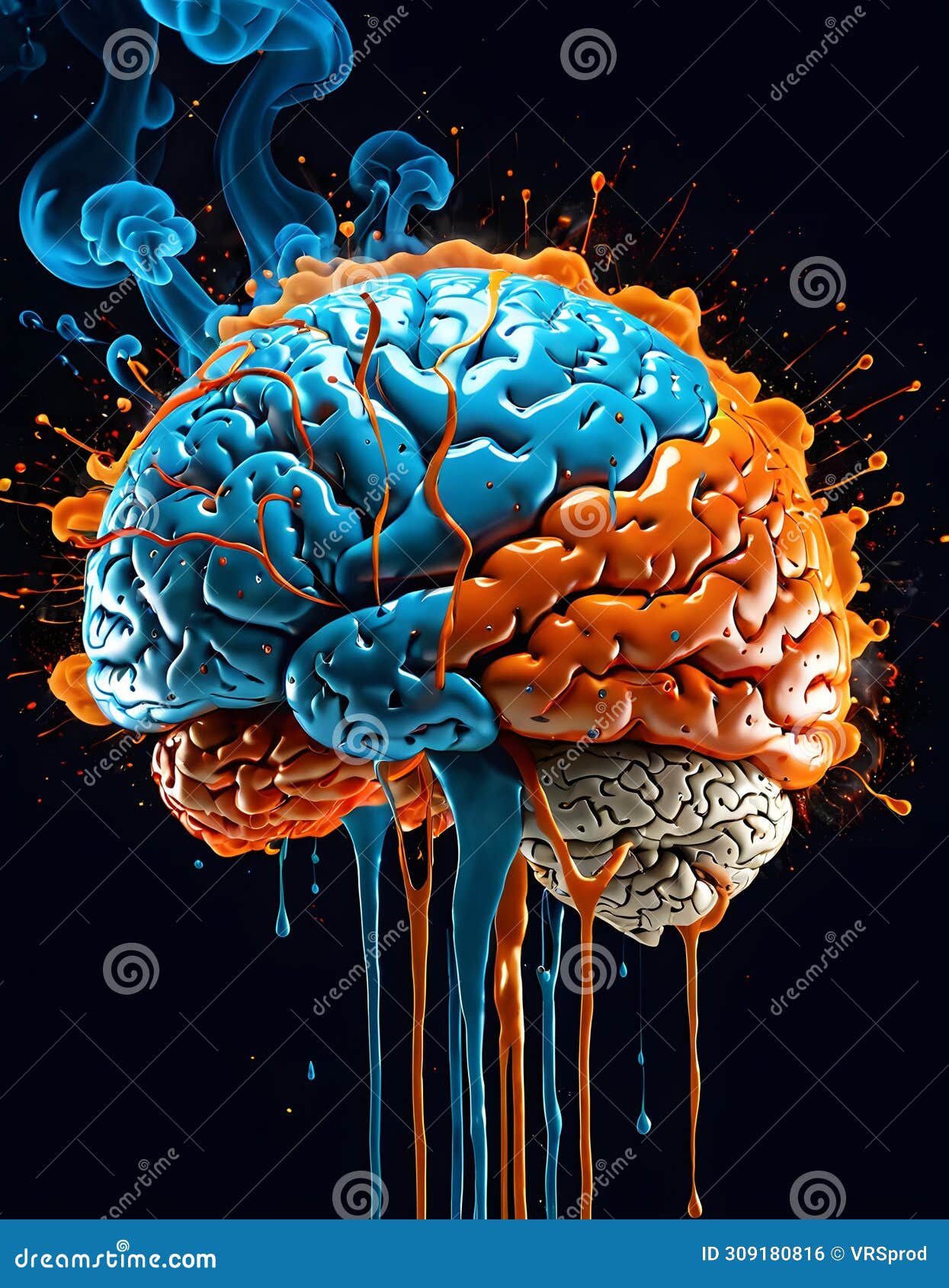 Abstract Cerebral Meltdown Art Stock Photo - Image of melting ...