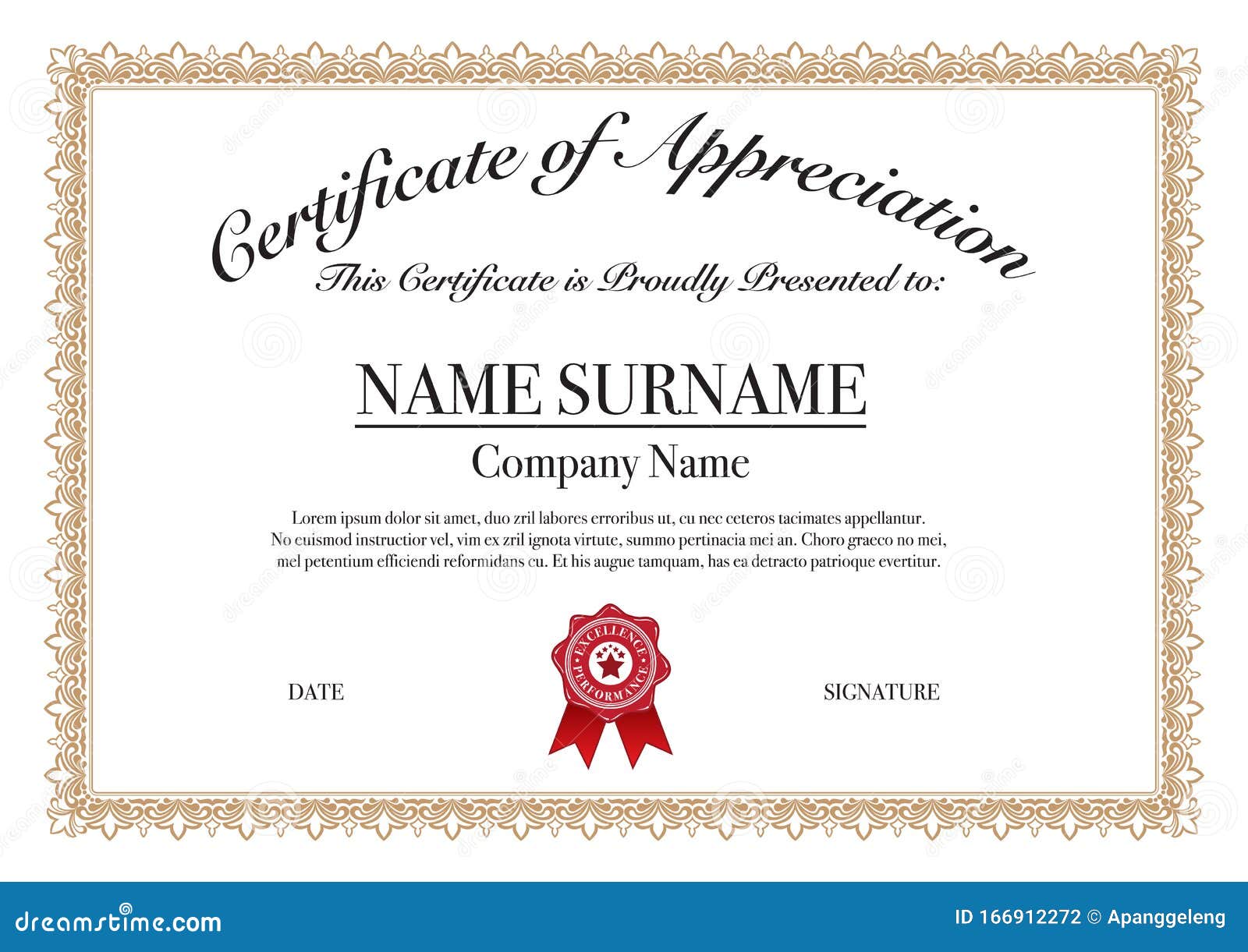 Abstract Certificate Border in Gold Color Stock Vector - Illustration ...