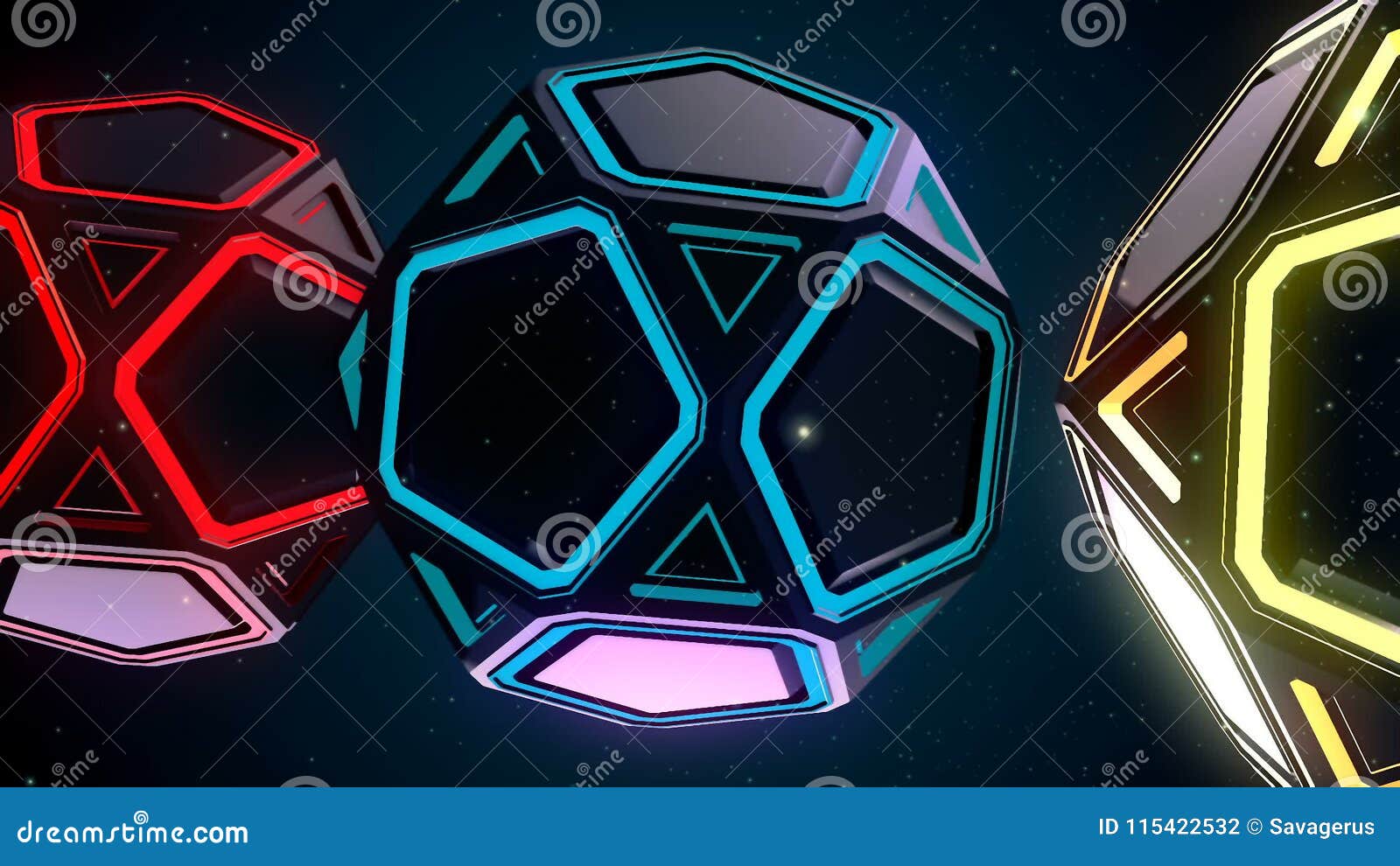Abstract CGI Motion Graphics and Blue Background Stock Illustration ...