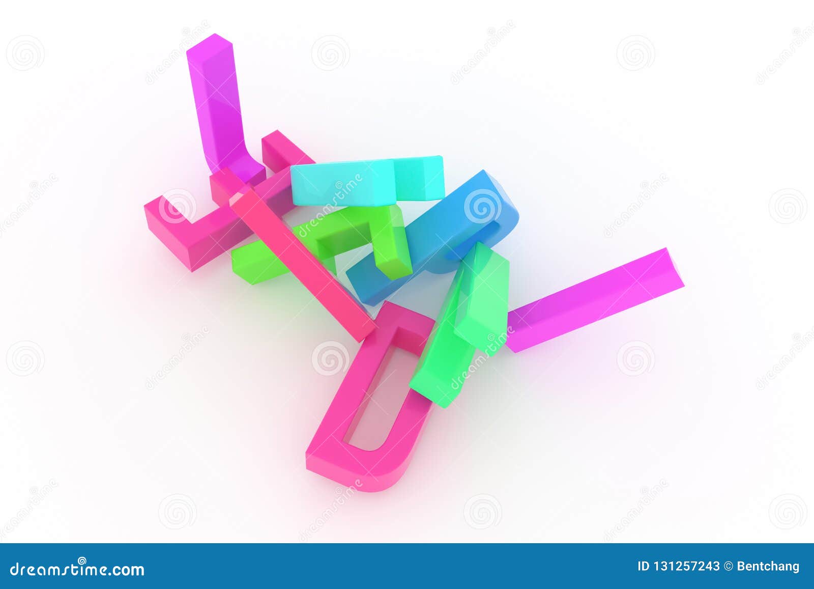 Abstract CGI Typography, Alphabetic Character Represent Letter of ABC ...