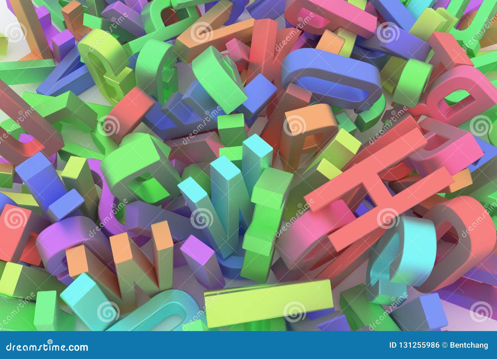 Abstract CGI Typography, Alphabetic Character Represent Letter of ABC ...