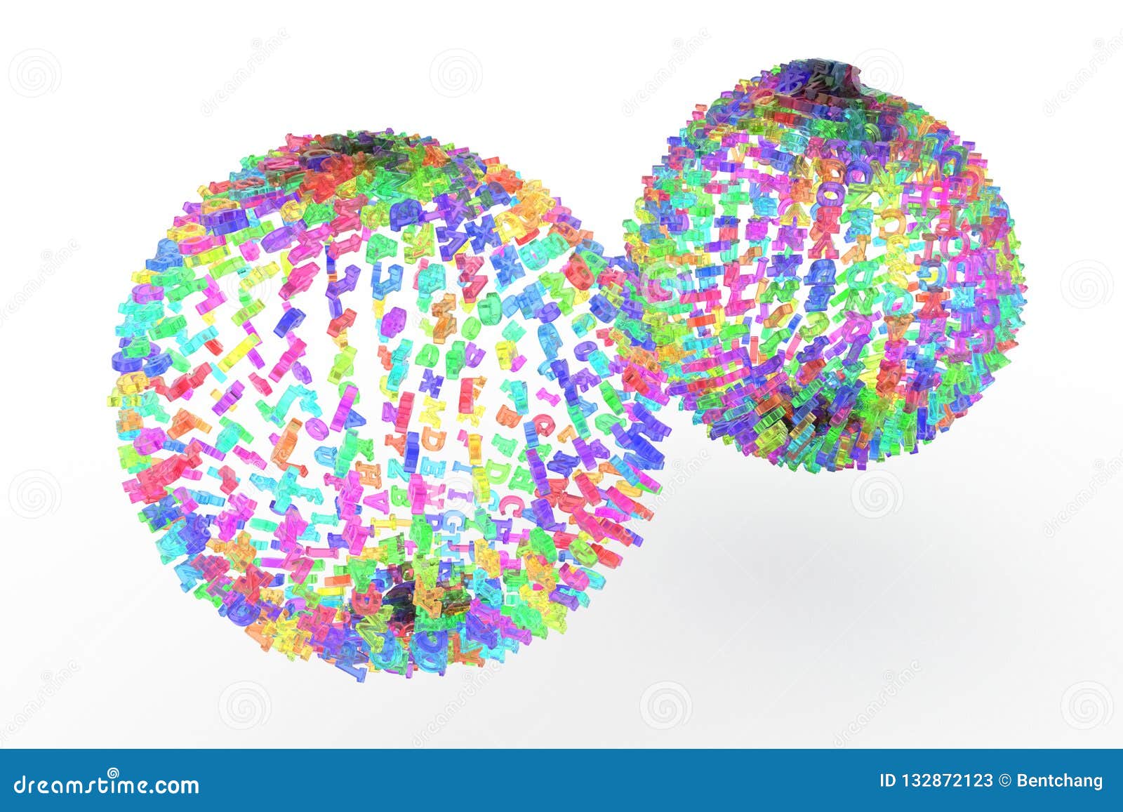 Abstract CGI Typography, Made Up from Alphabetic Character Sphere or ...