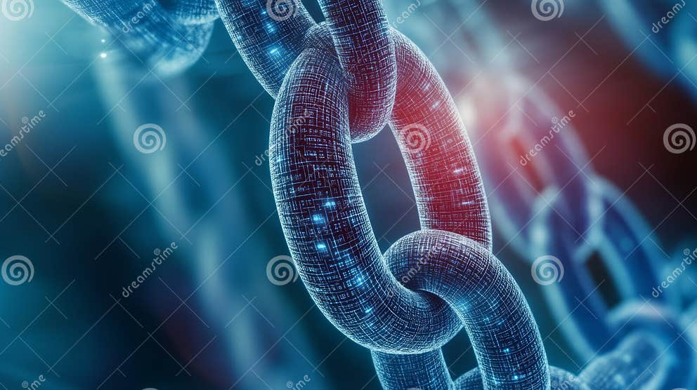 Abstract Chain with Binary Code Pattern, Representing Technology, Security, or Connection Stock ...