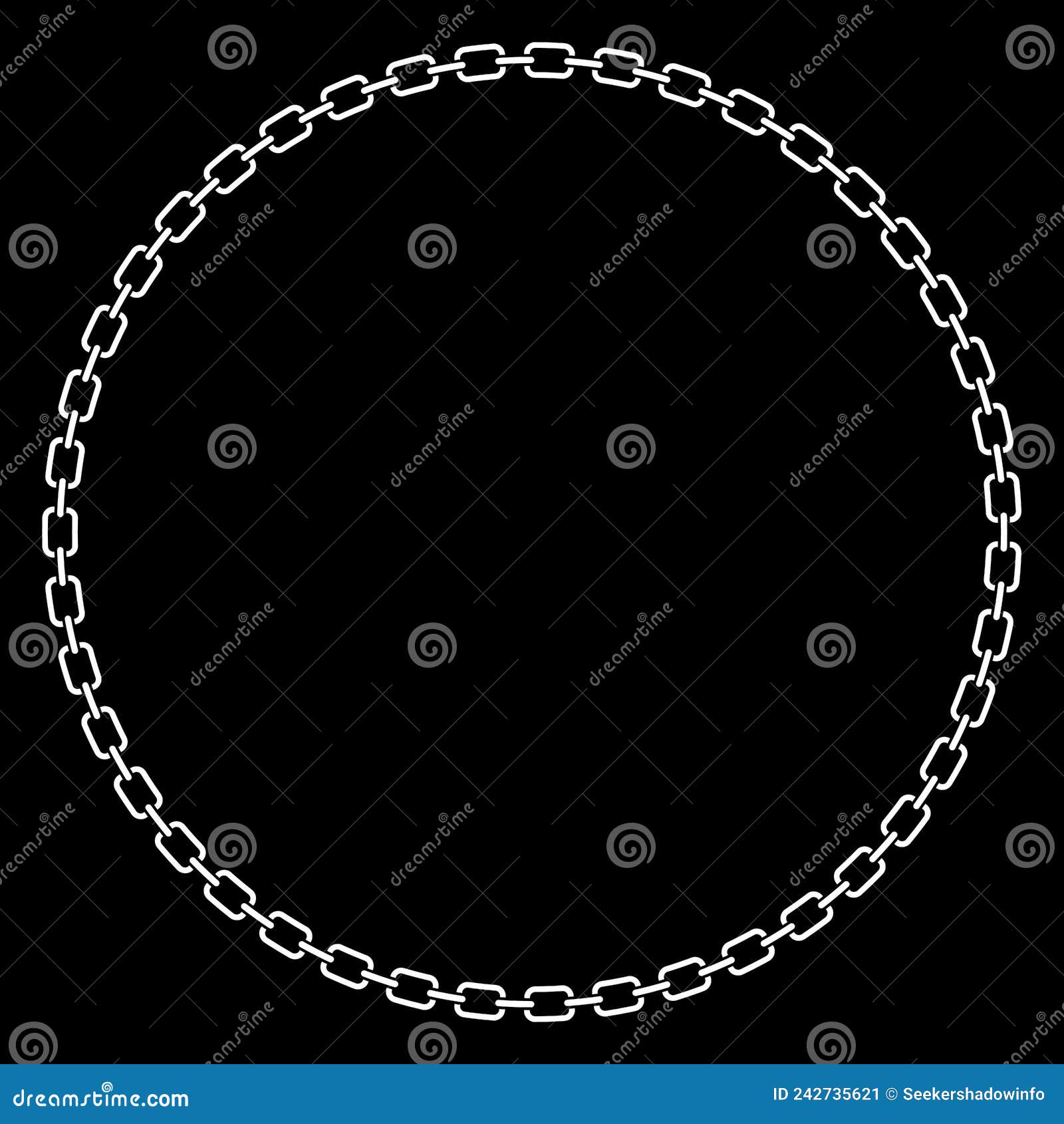 Abstract Chain Round Frame. Black Circle Frames with Chains Patterns ...