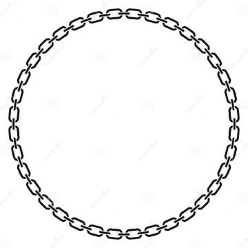 Abstract Chain Round Frame. Black Circle Frames with Chains Patterns ...