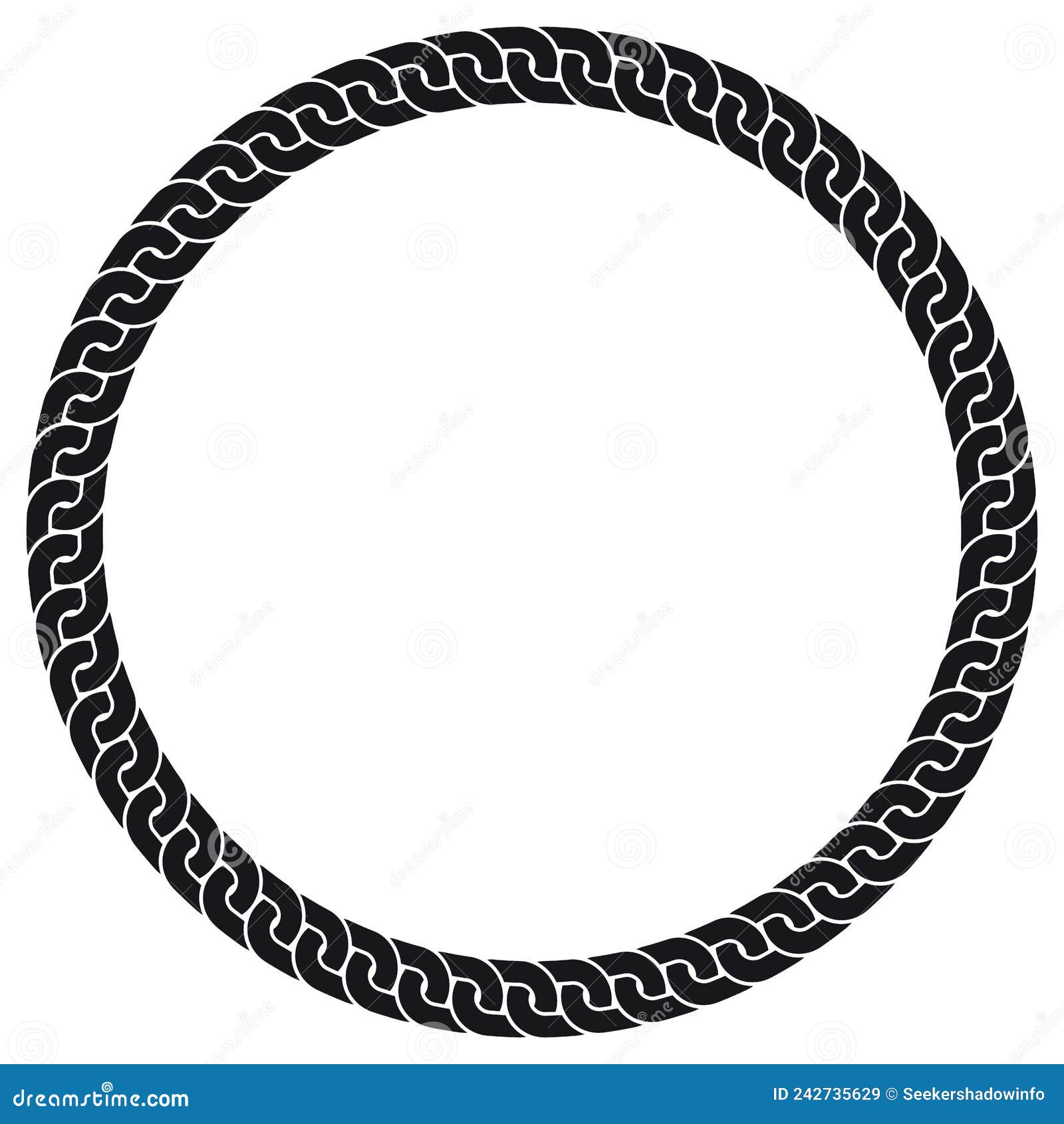 Abstract Chain Round Frame. Black Circle Frames with Chains Patterns ...