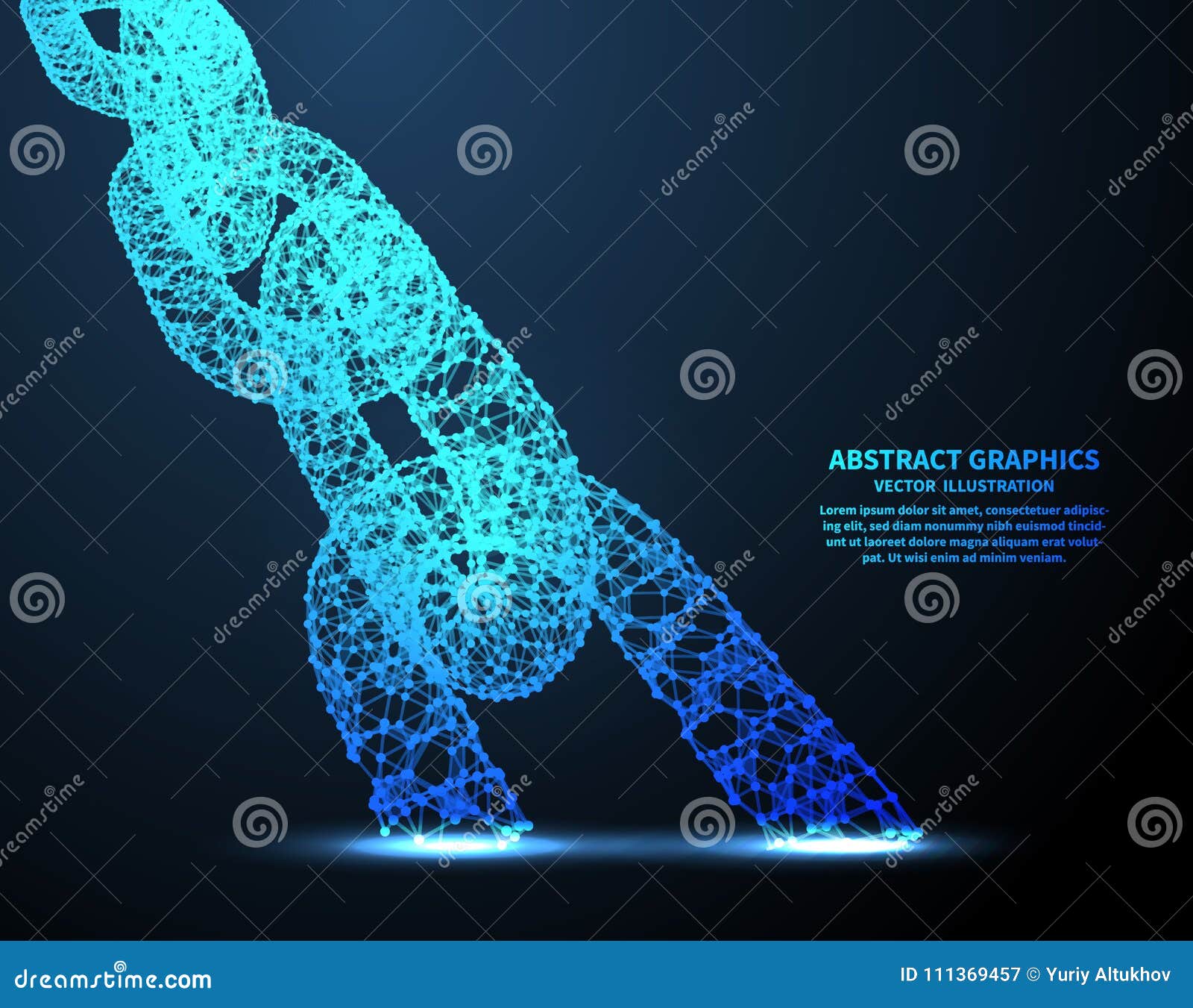 Abstract Chain, Vector Illustration. Network Connections with Points ...