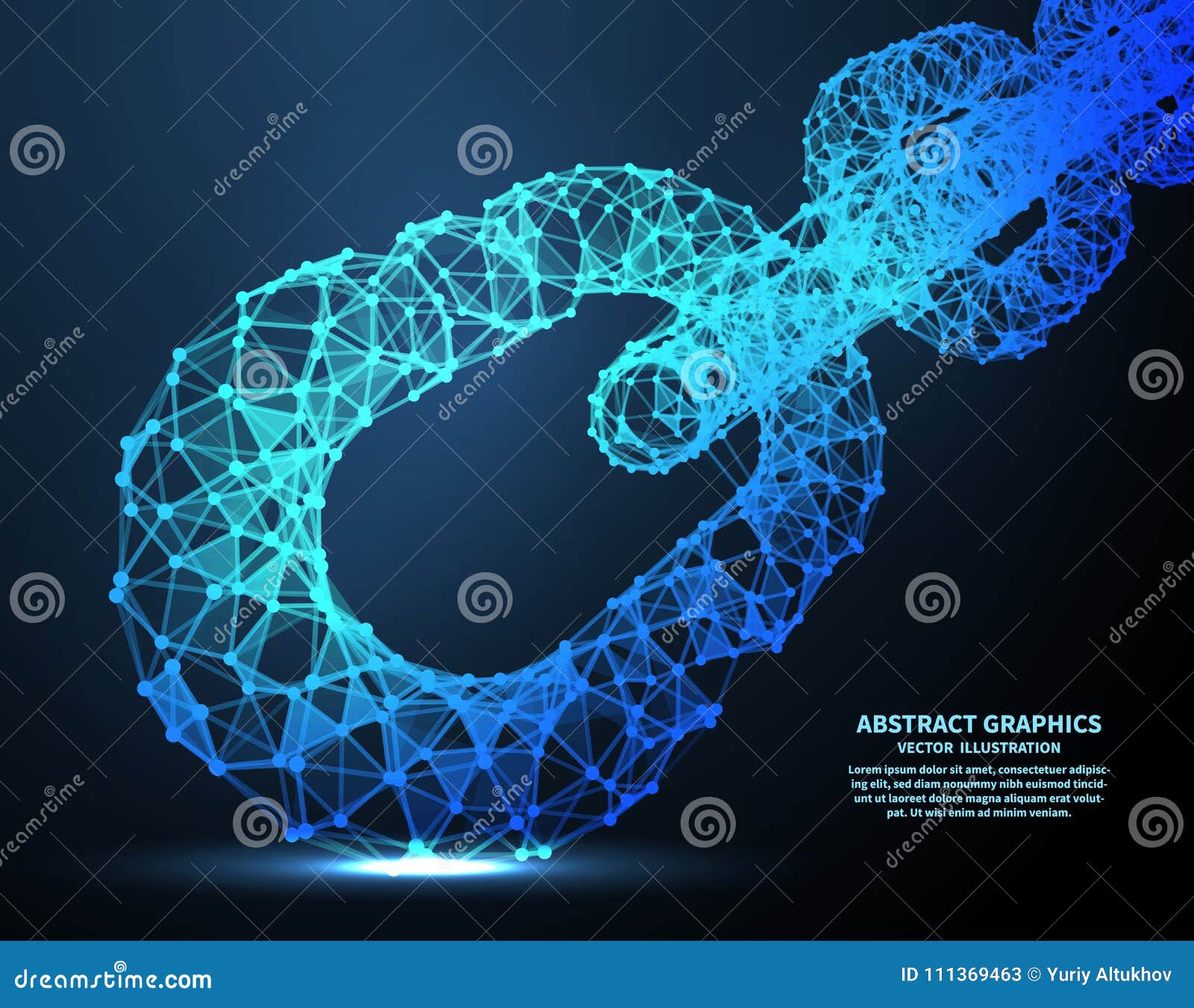 Abstract Chain, Vector Illustration. Network Connections with Points ...