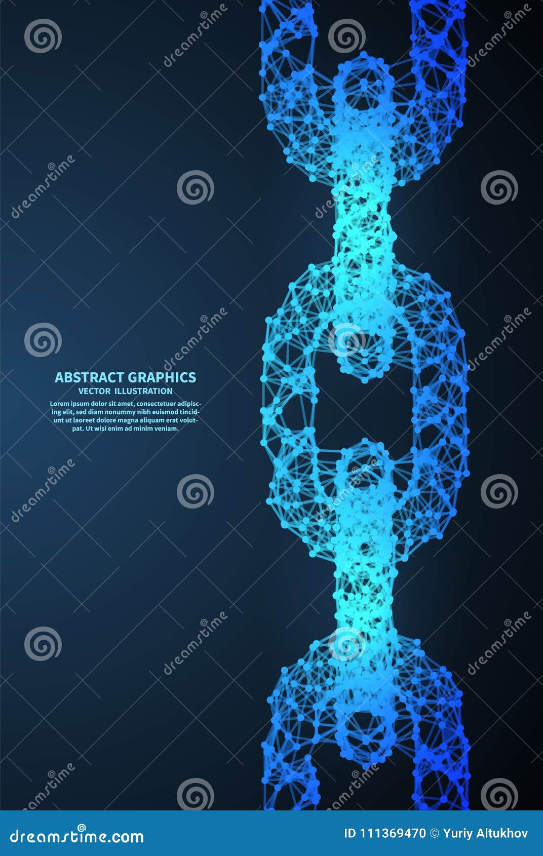 Abstract Chain, Vector Illustration. Network Connections with Points ...