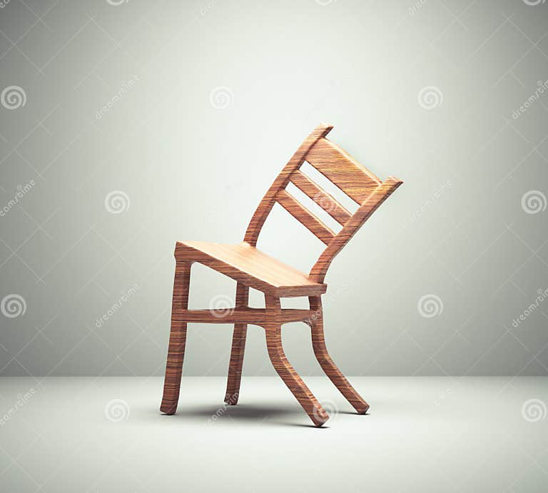 Abstract Chair Posing on Background. Impossible Concept Stock ...